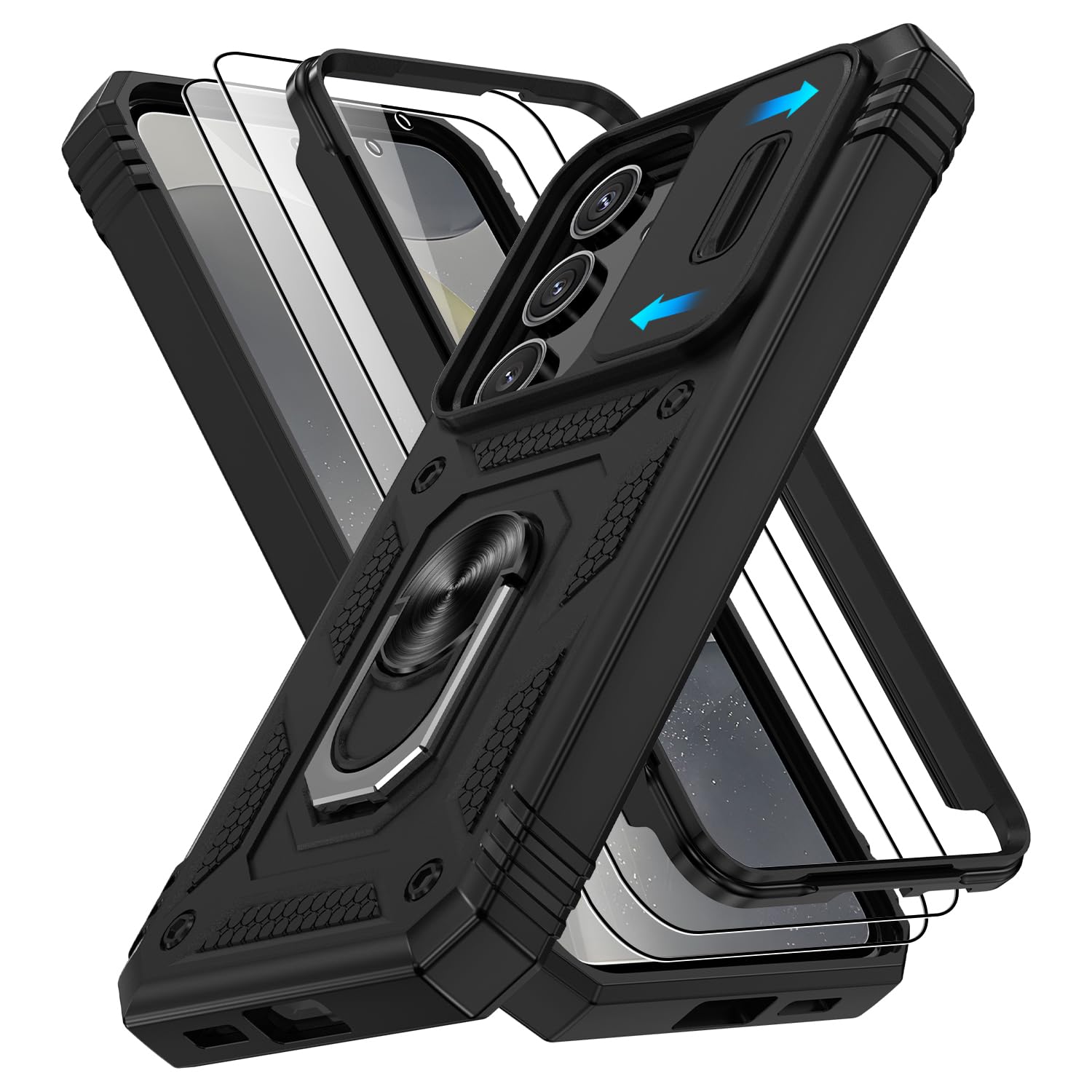 Amazon.com: Fit for Samsung Galaxy S24 Case with Screen Protector*2 ...