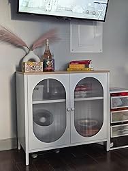 Amazon.com - HOMSTEEL Buffet Sideboard, Metal Storage Cabinet with ...