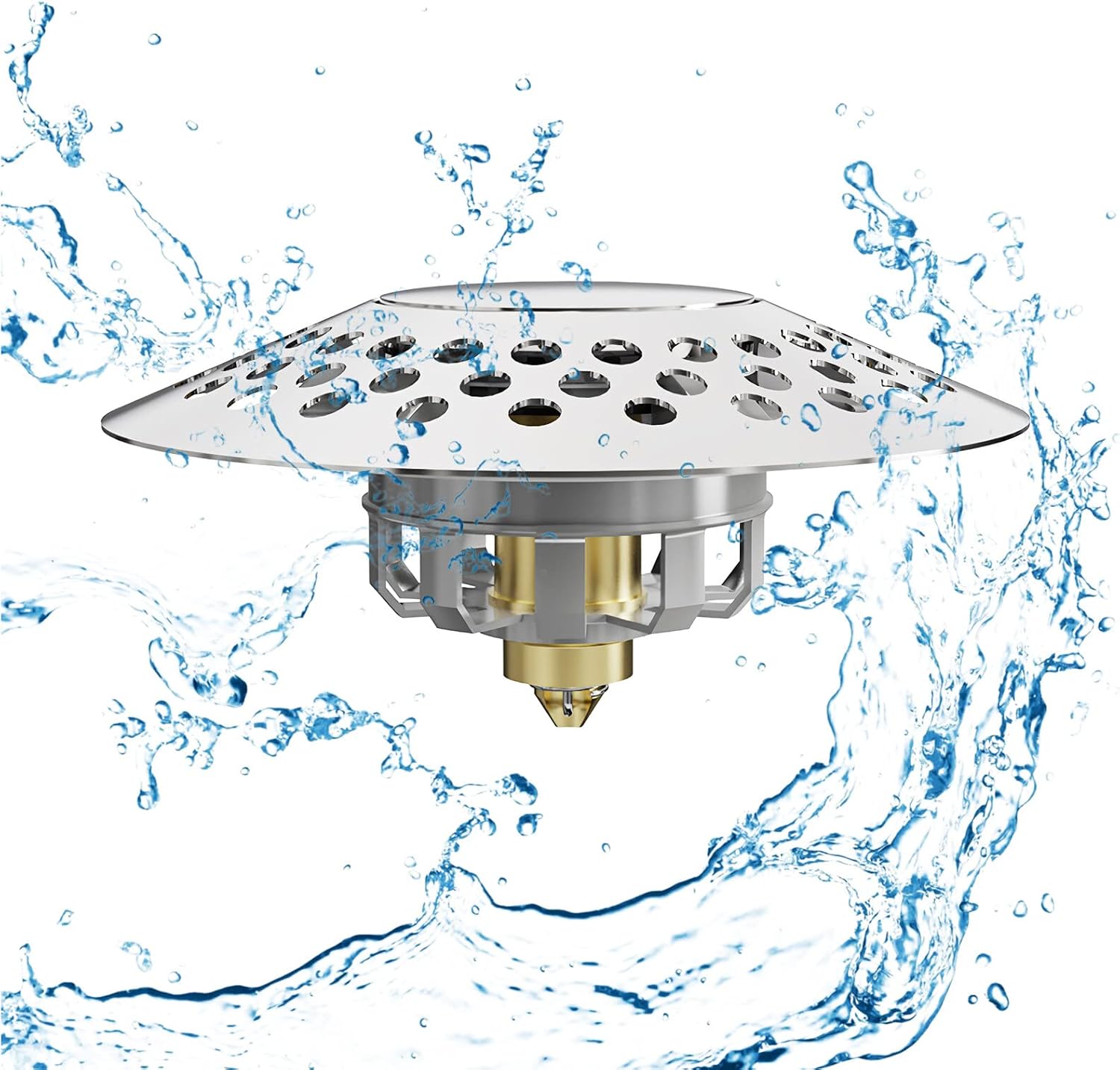 Amazon.com: NASHARIA Tub Drain Hair Catcher: Bath Tub Drain Plug Press ...