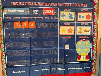 Amazon.com: Circle Time Center Classroom Pocket Chart Educational ...