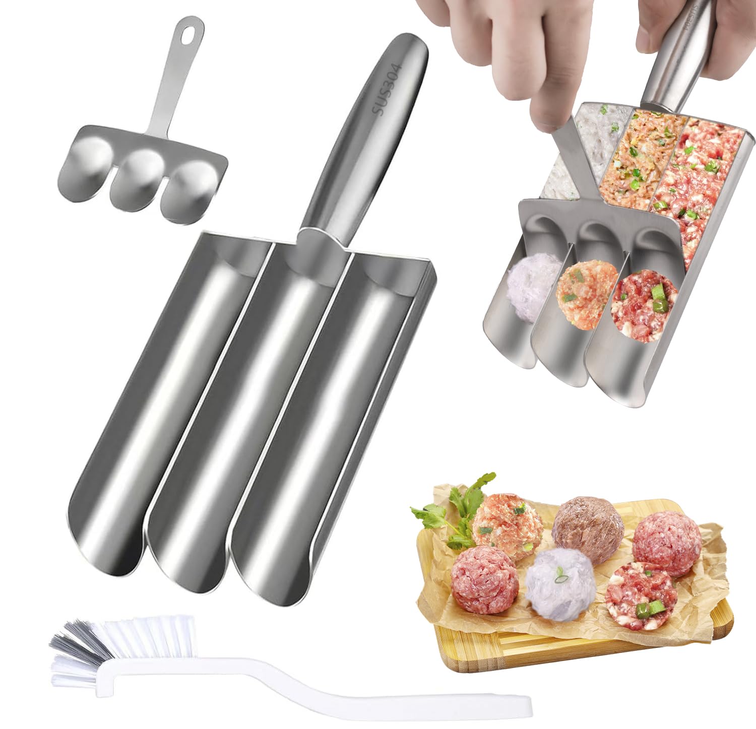 Amazon.com: Elyssnova Meatball Maker. The 3-in-1 Meatball Maker Tool, A ...