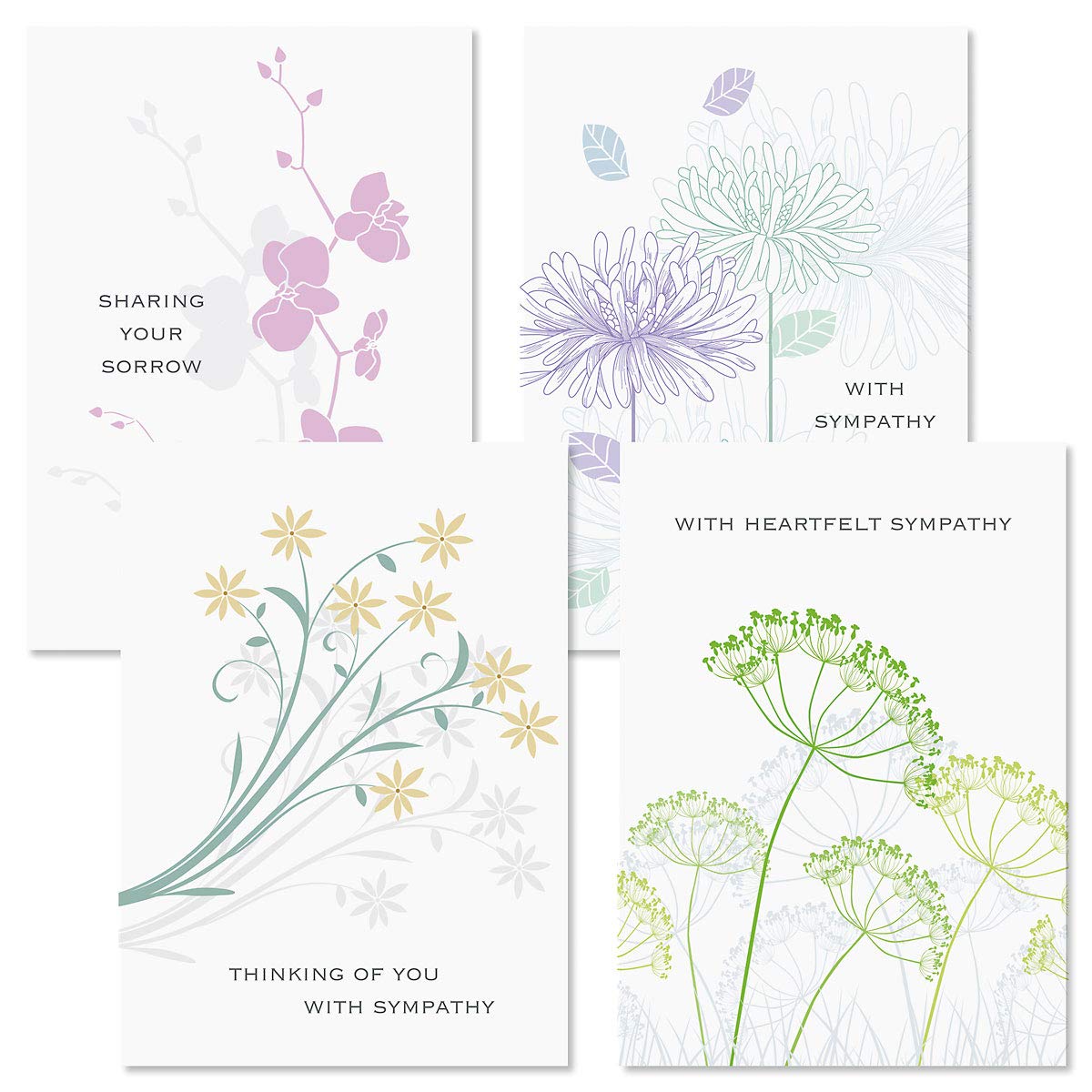Amazon.com : Love Remembered Sympathy Cards - Set of 8 (4 Designs ...