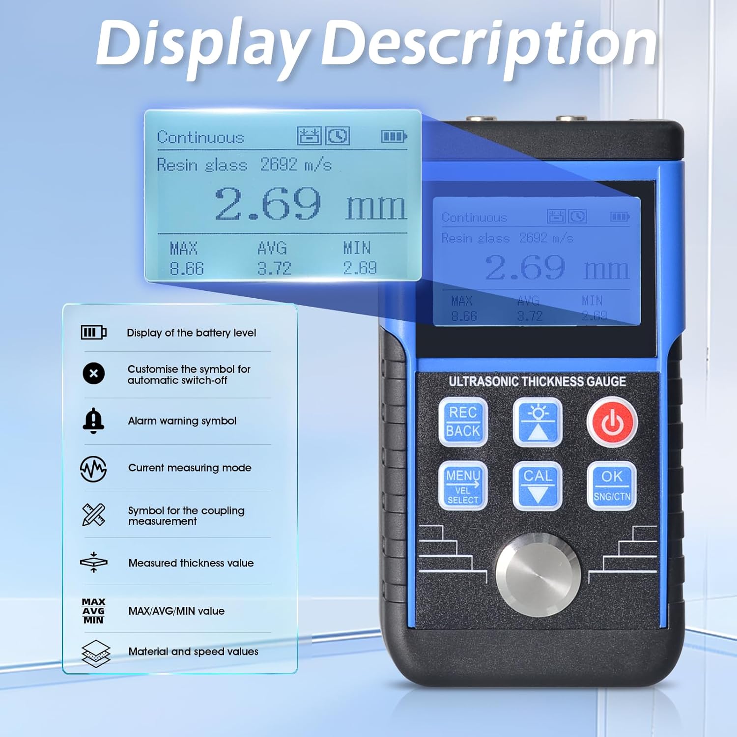 INFURIDER Ultrasonic Thickness Gauge 130S User Manual