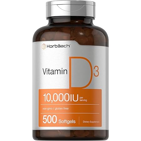 Amazon.com: Vitamin D3 10000 IU | 500 Softgels | Non-GMO, Gluten Free ...