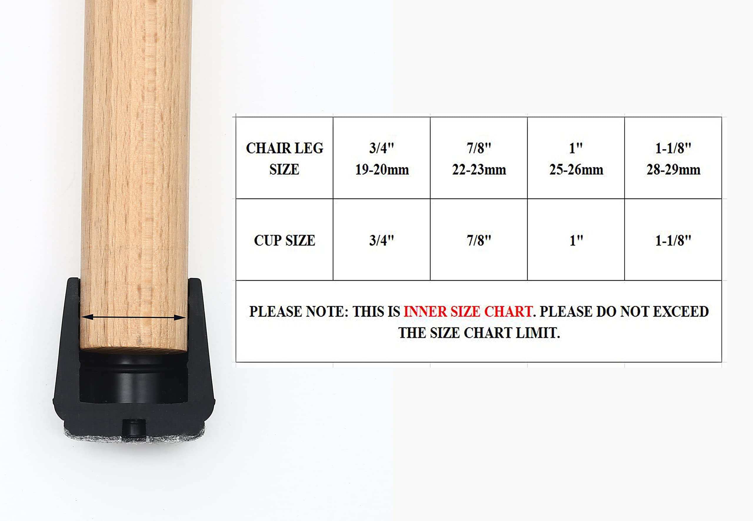 Snapklik.com : Chair Leg Floor Protectors Felt Bottom 1”chair Leg Coves ...