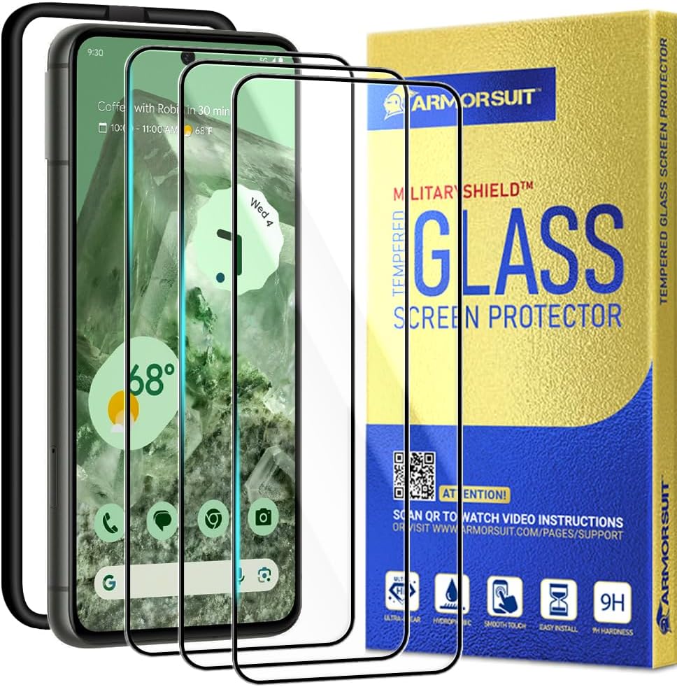 Amazon.com: Pixel 8 Pro Tempered Glass Screen Protector + Camera Lens ...