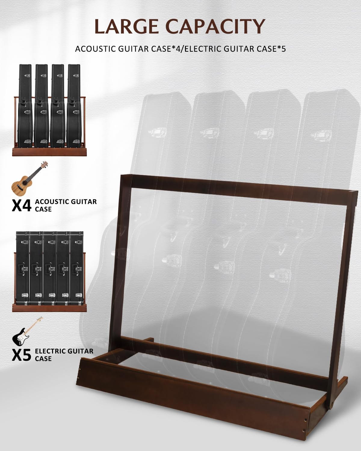 Snapklik.com : STRICH Multiple Guitar Case Rack Stand, Hardwood Folding ...