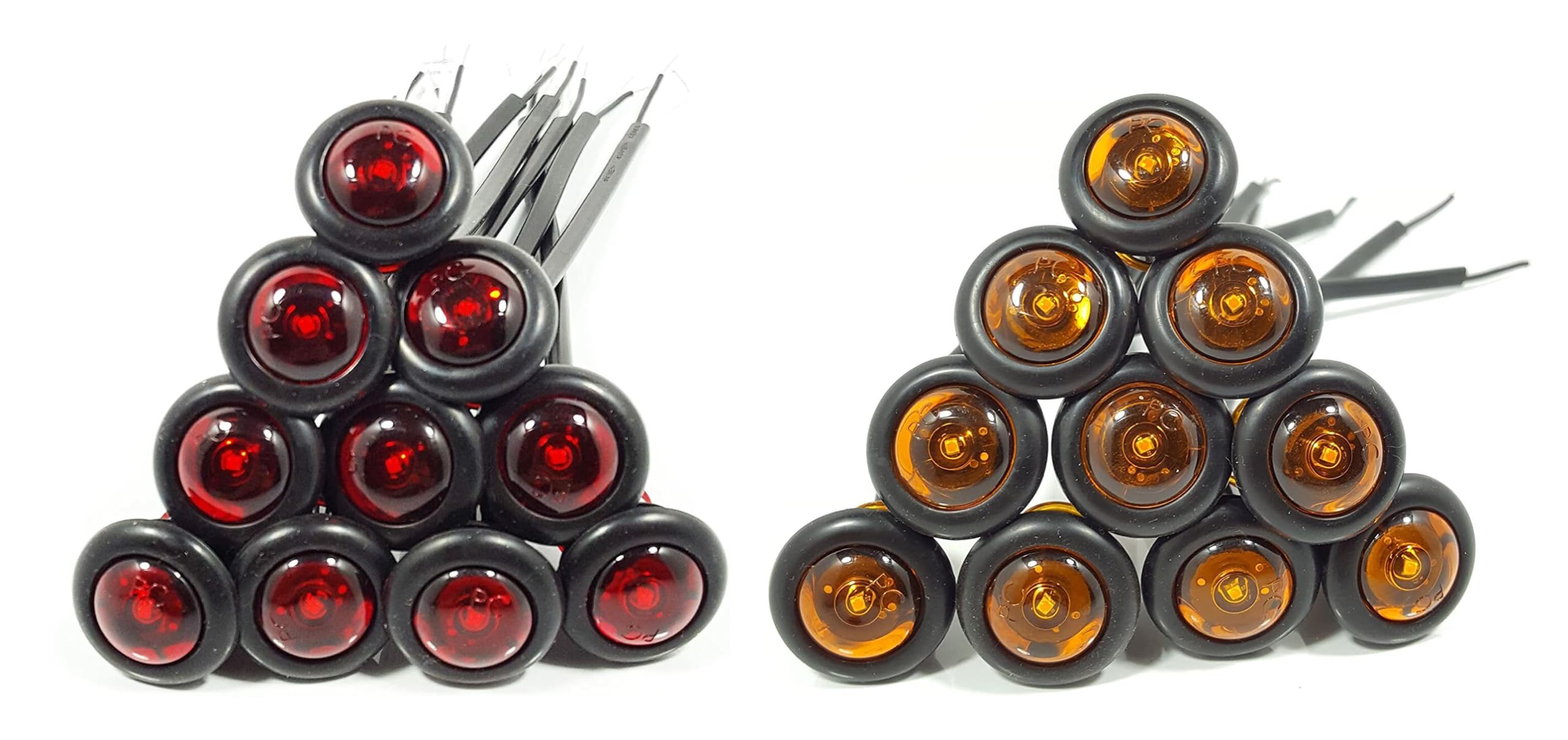 Amazon.com: 20 Pack - (10) Red & (10) Amber 3/4" LED Clearance/Marker ...