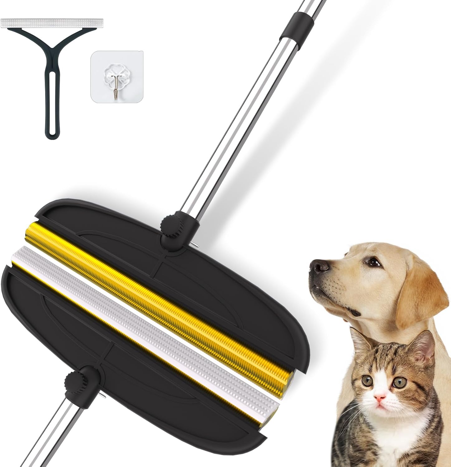 Amazon.com : Carpet Rake for Dog Hair Remover: 2 in 1 Reusable Pet Hair ...