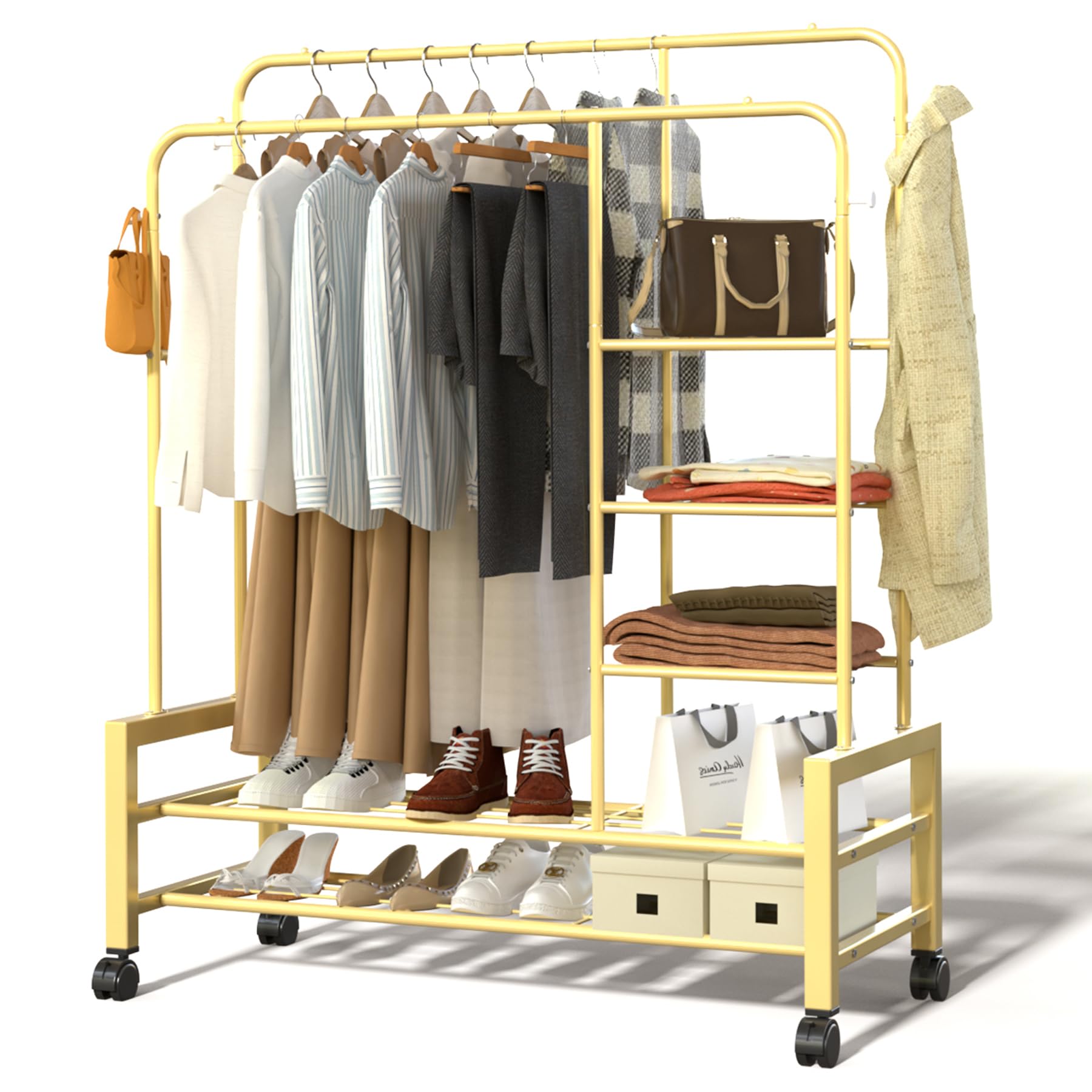 Amazon.com: YLGJ& TIDY Expanded Capacity Clothes Rack, Clothing Racks ...