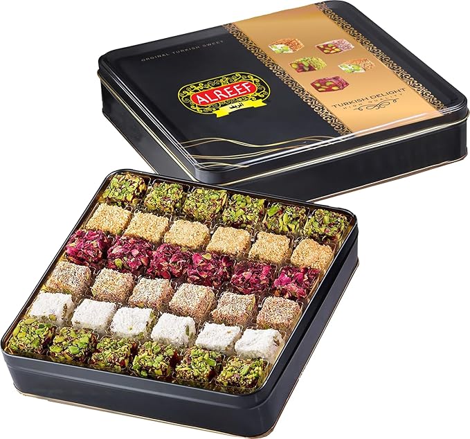 Amazon.com : Alreef Turkish Delight with Pistachio 500g, Traditional ...