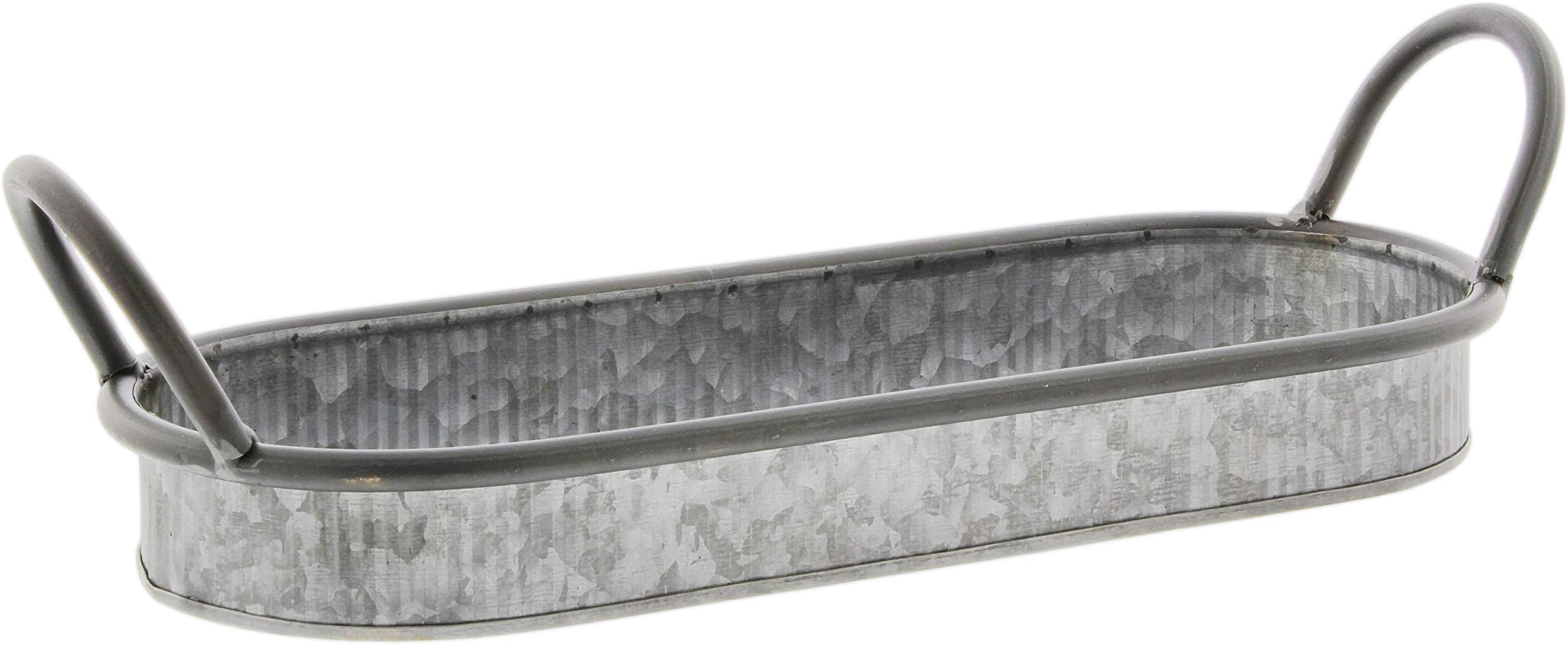 Amazon.com: Lucky Winner Oblong Galvanized Metal Bucket Tray, 13 ...