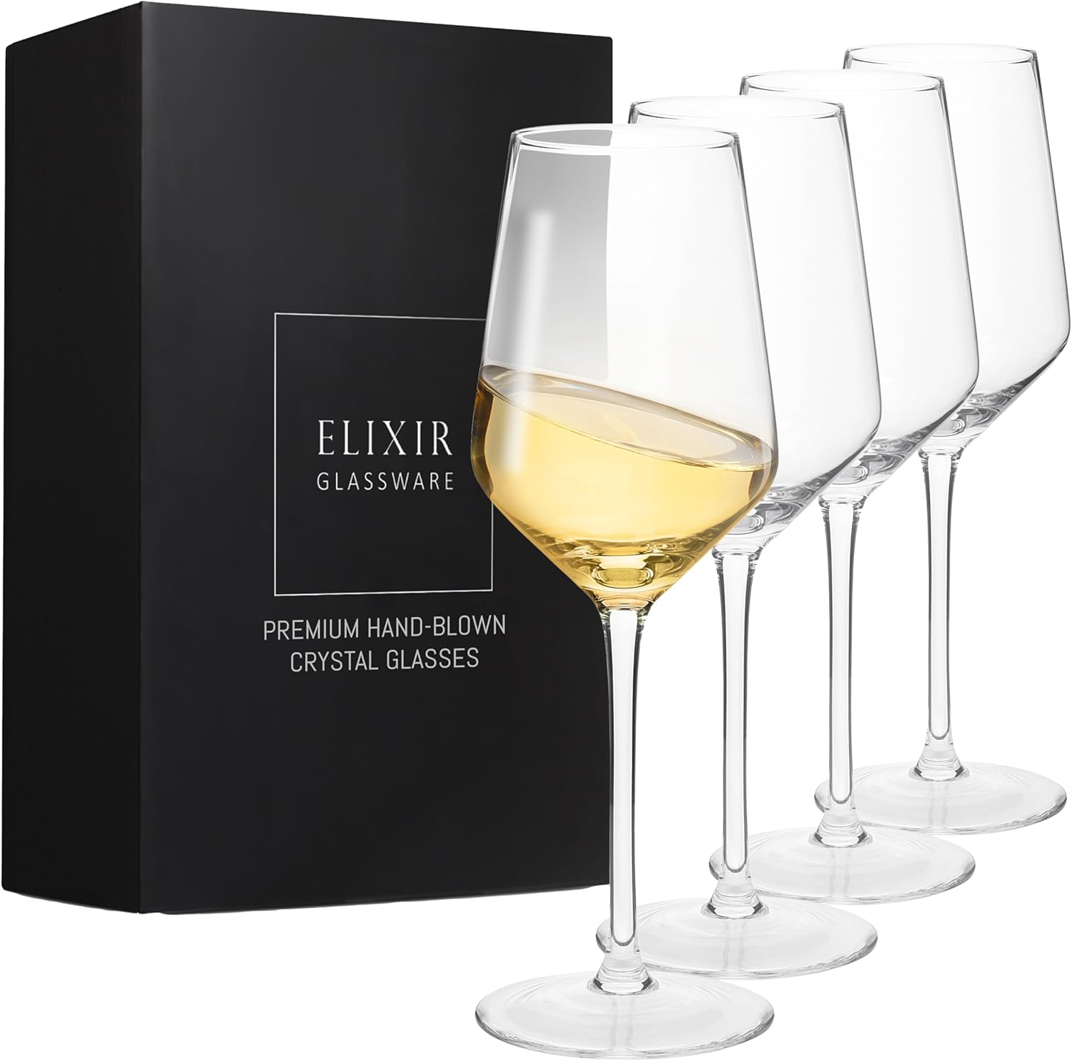 ELIXIR GLASSWARE Crystal Wine Glasses – Hand Blown Red & White Wine ...
