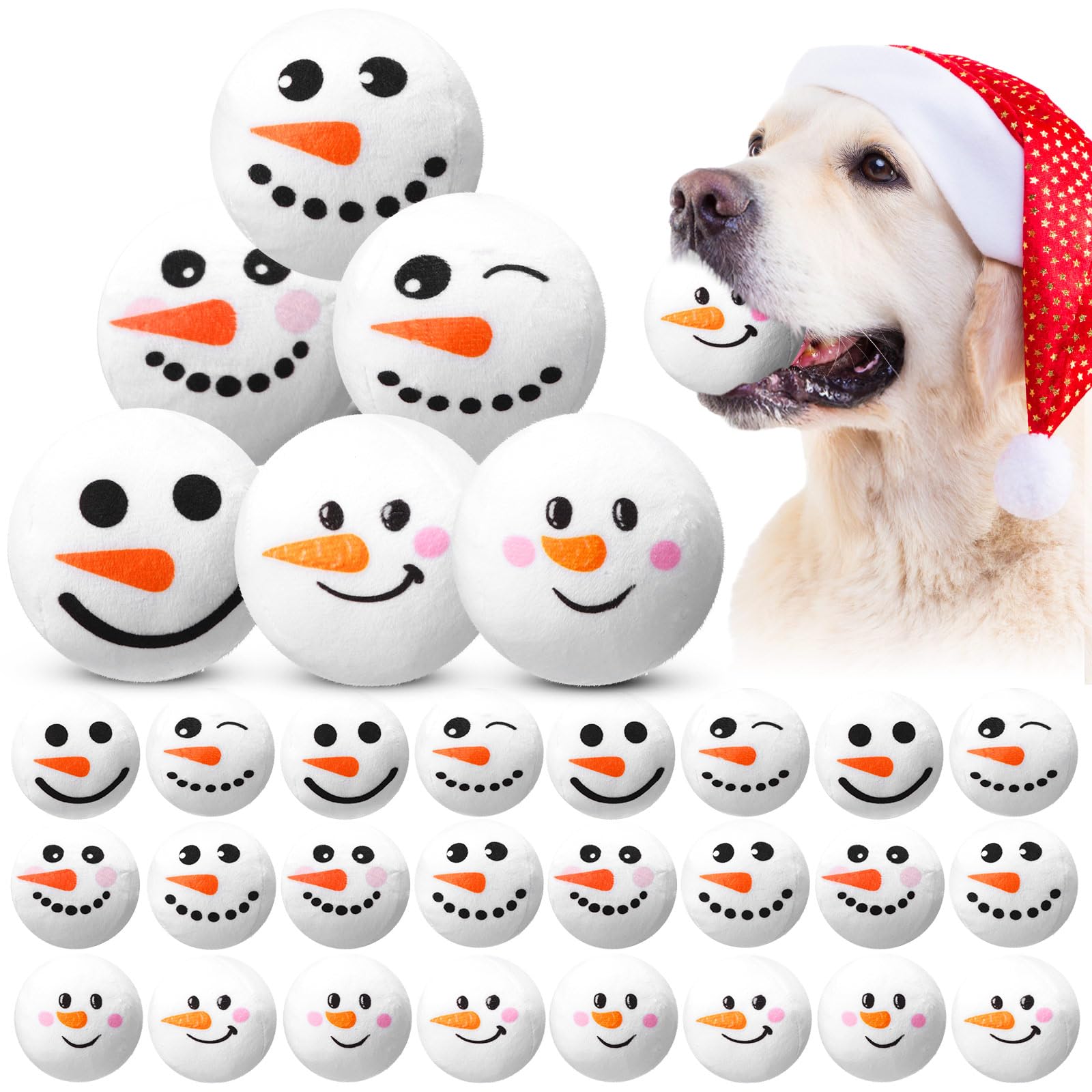 Pet Supplies : Leyndo 24 Pieces Christmas in July Snowman Snowballs for ...