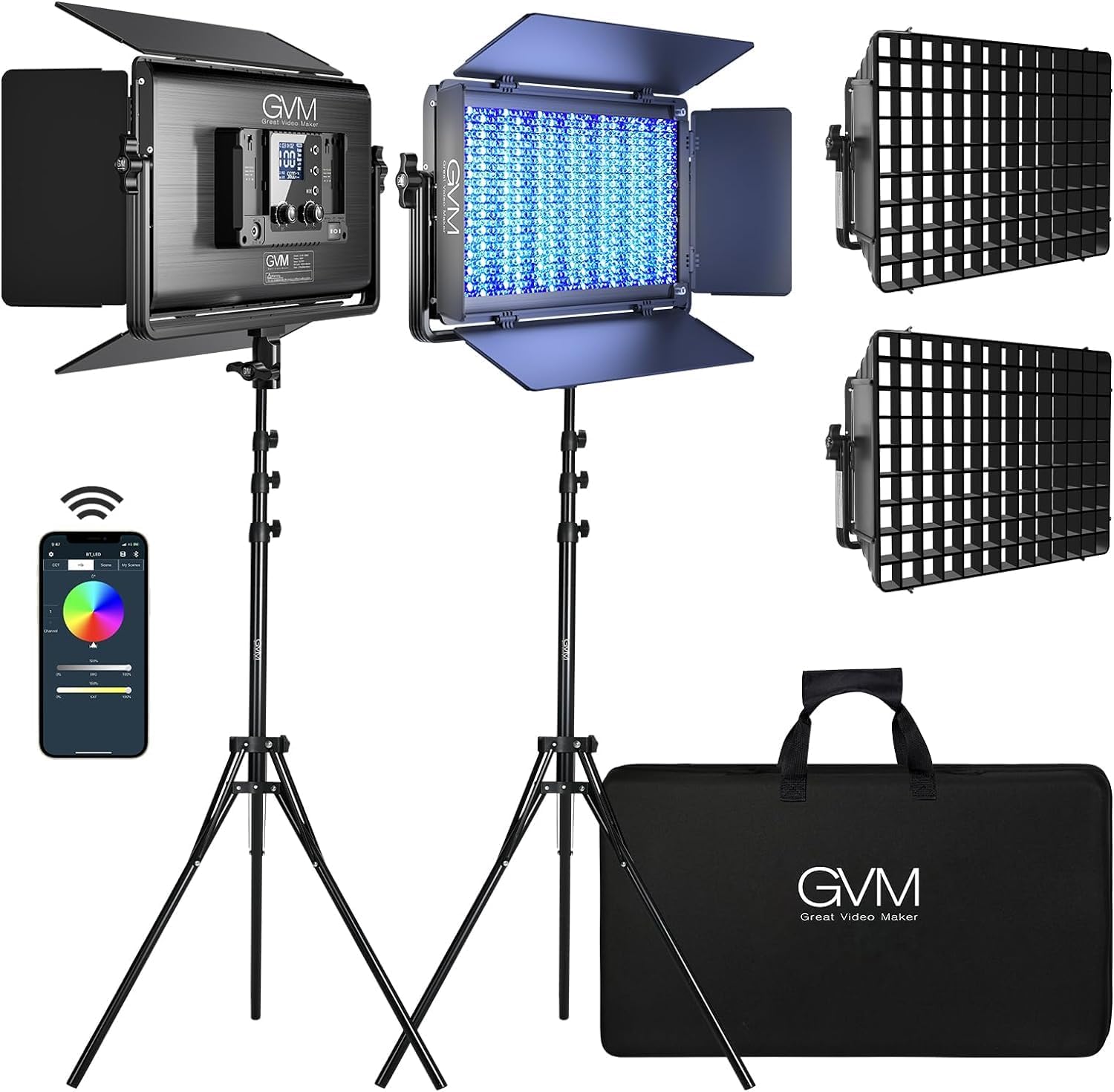 Amazon.com : GVM 1500D RGB LED Video Light with Softbox, 75W Video ...