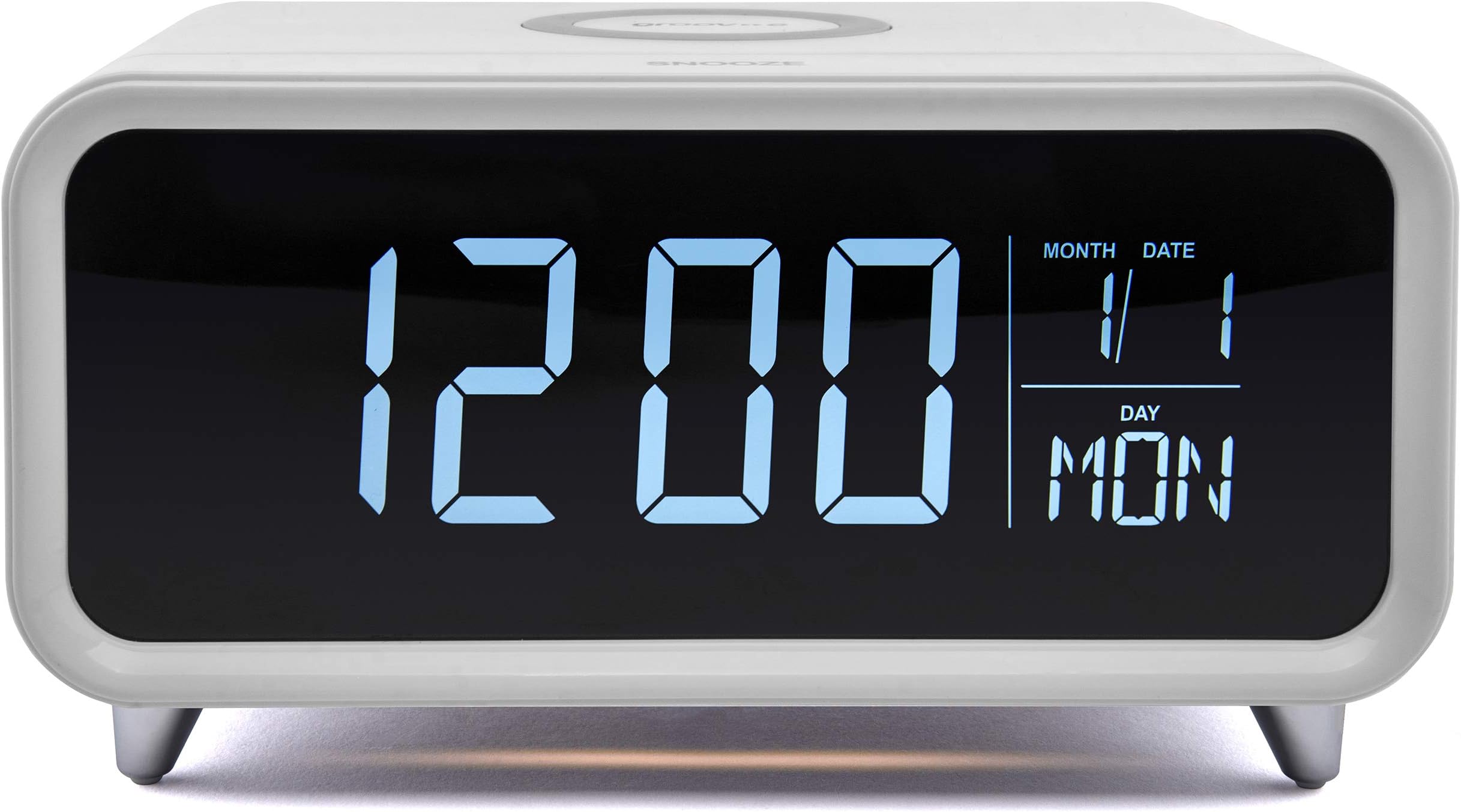 Groov-e Rise - Digital Alarm Clock with FM Radio, LCD Display, & Dimmer ...