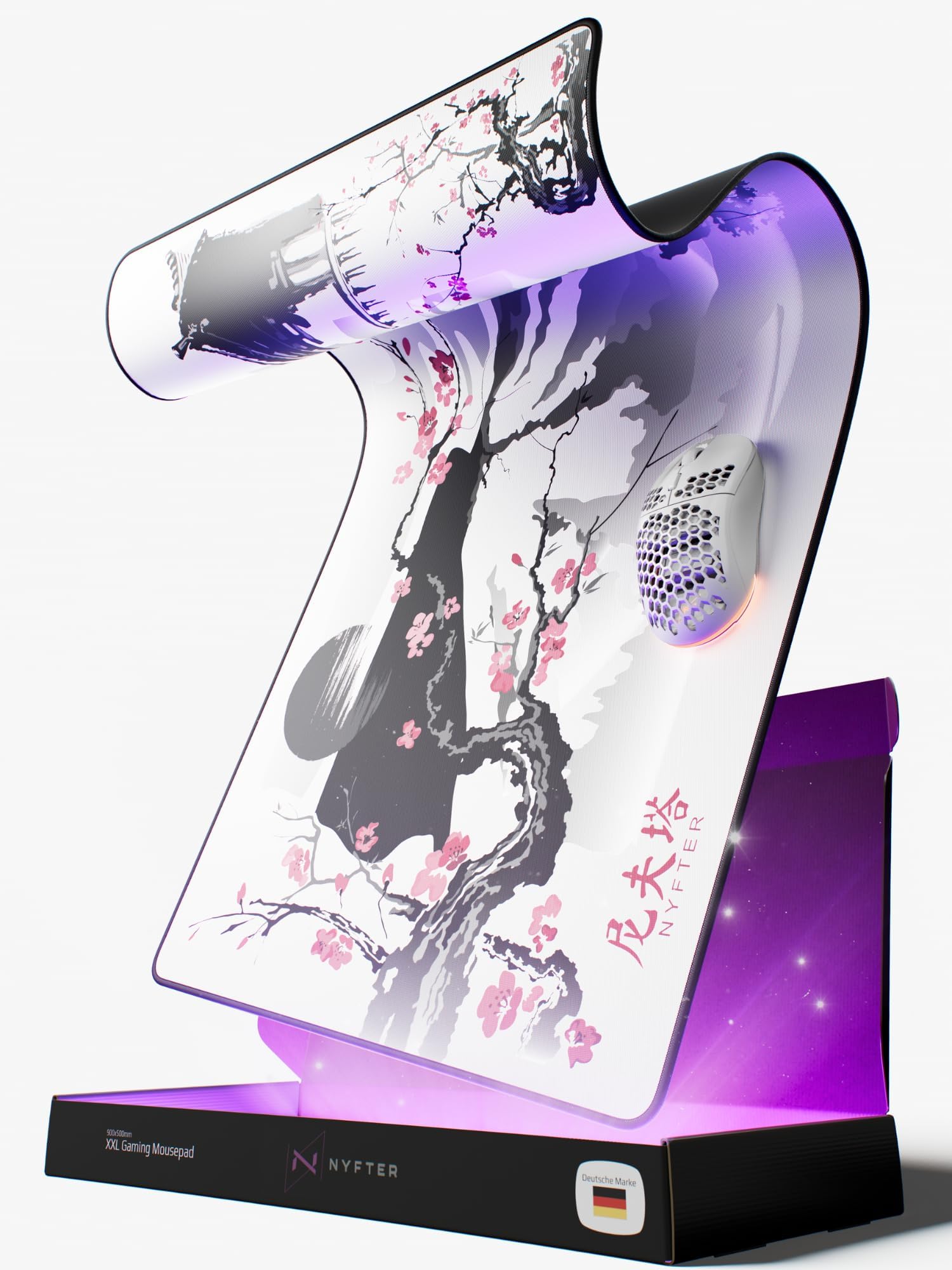 Nyfter - XXL Gaming Mauspad Sakura Weiß 900 x 500mm Premium Fuji ...
