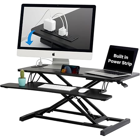 Amazon.com: Standing Desk Converter with USB, USB-C and Electric Plugs ...
