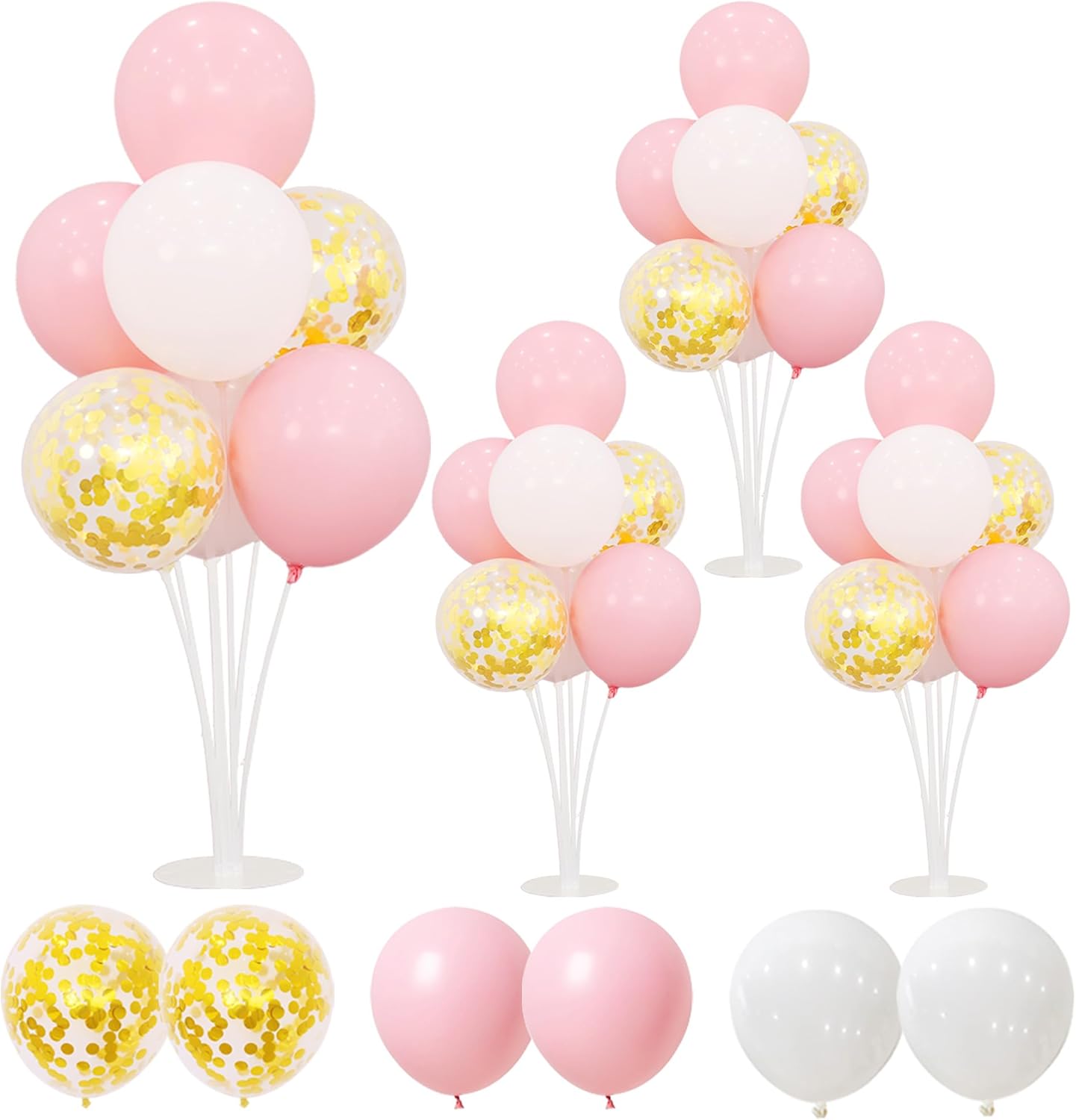Amazon.com: 4 Balloon Stand Kit For Table Centerpieces Pastel Pink ...