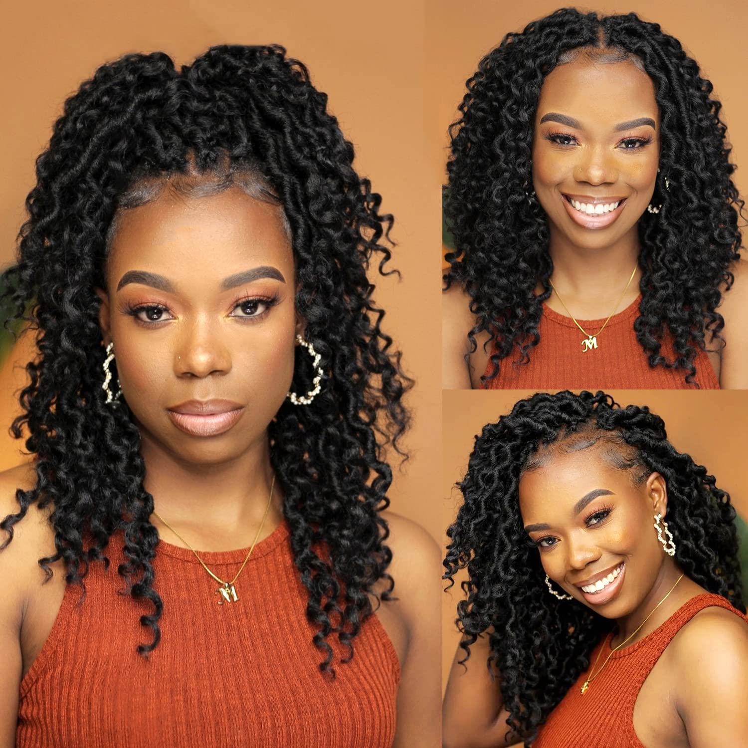 Amazon.com : Forevery Faux Locs Crochet Hair 12 Inch Goddess Locs ...