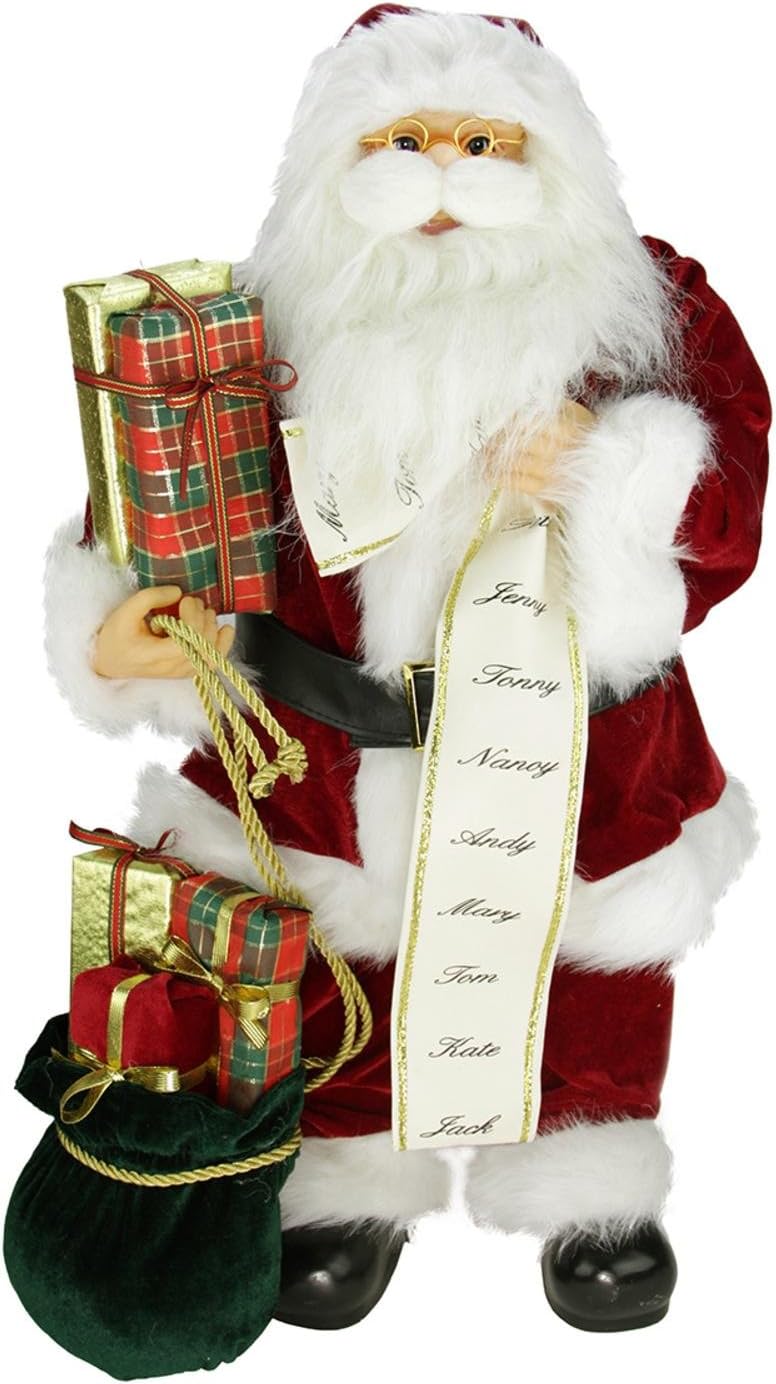 Amazon.com: Northlight 32" Traditional Standing Santa Claus Christmas ...