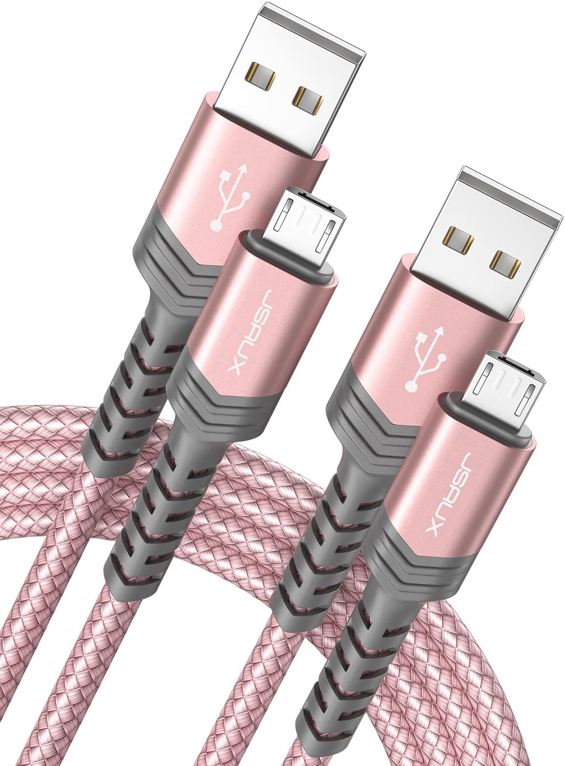 Amazon.com: JSAUX (2-Pack 6.6FT) Micro USB Android Charger Cable Nylon ...