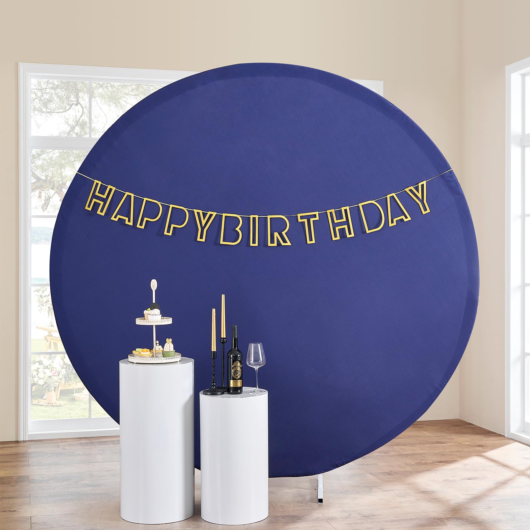 Amazon.com : 6.5ft Navy Blue Round Backdrop Cover for 6.5/6.6ft Circle ...