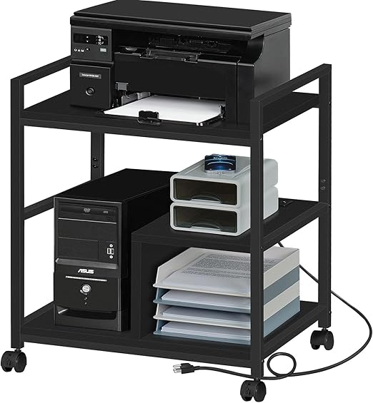 Amazon.com: Lerliuo Printer Stand with Charging Station and USB Ports ...