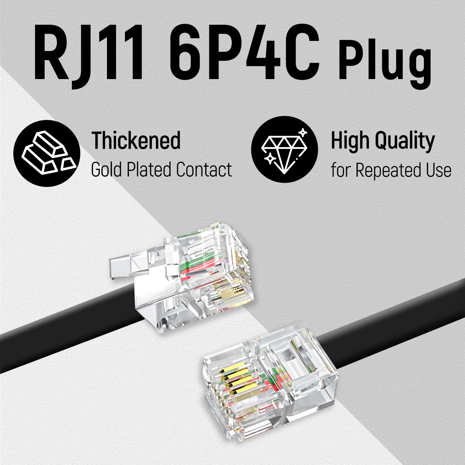 Snapklik.com : Uvital Phone Extension Cord 100 FT, Long Telephone ...