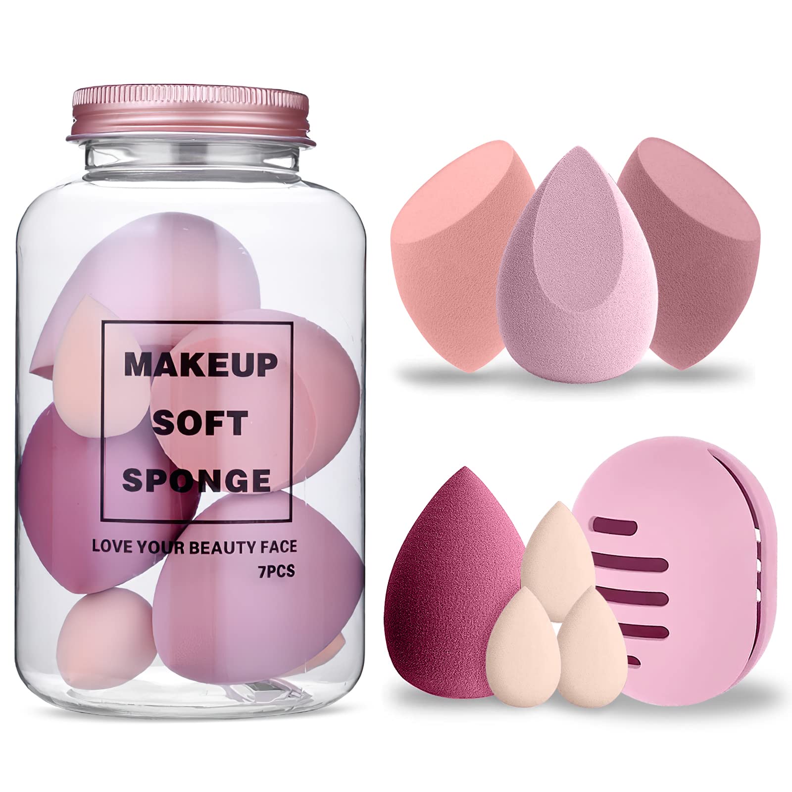 Makeup Sponge, 8 Pcs Beauty Makeup Sponge Blender, Mini Blender Sponges ...