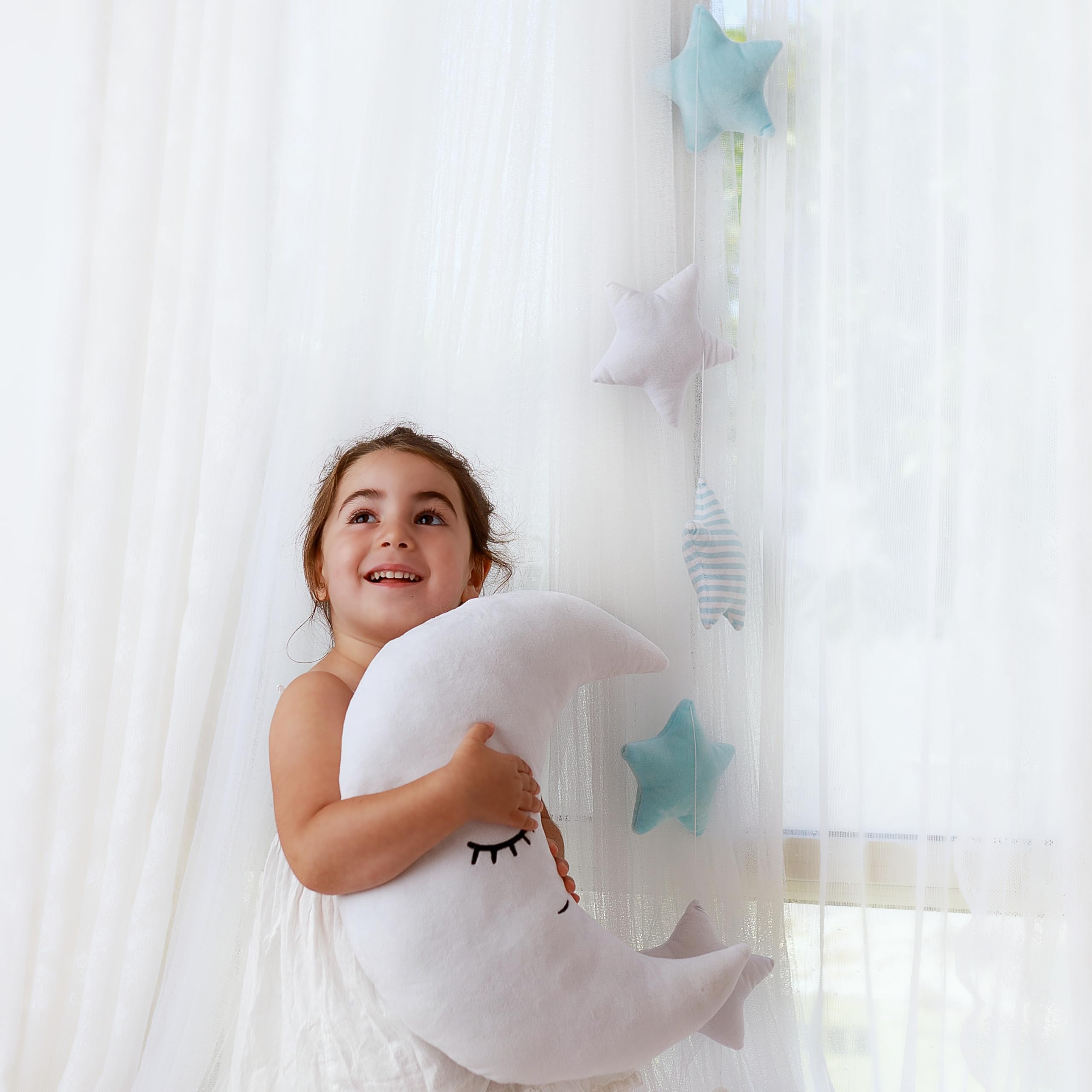 Amazon.com: YAKEV Moon Shaped Throw Pillow Star Couch Cushion ...