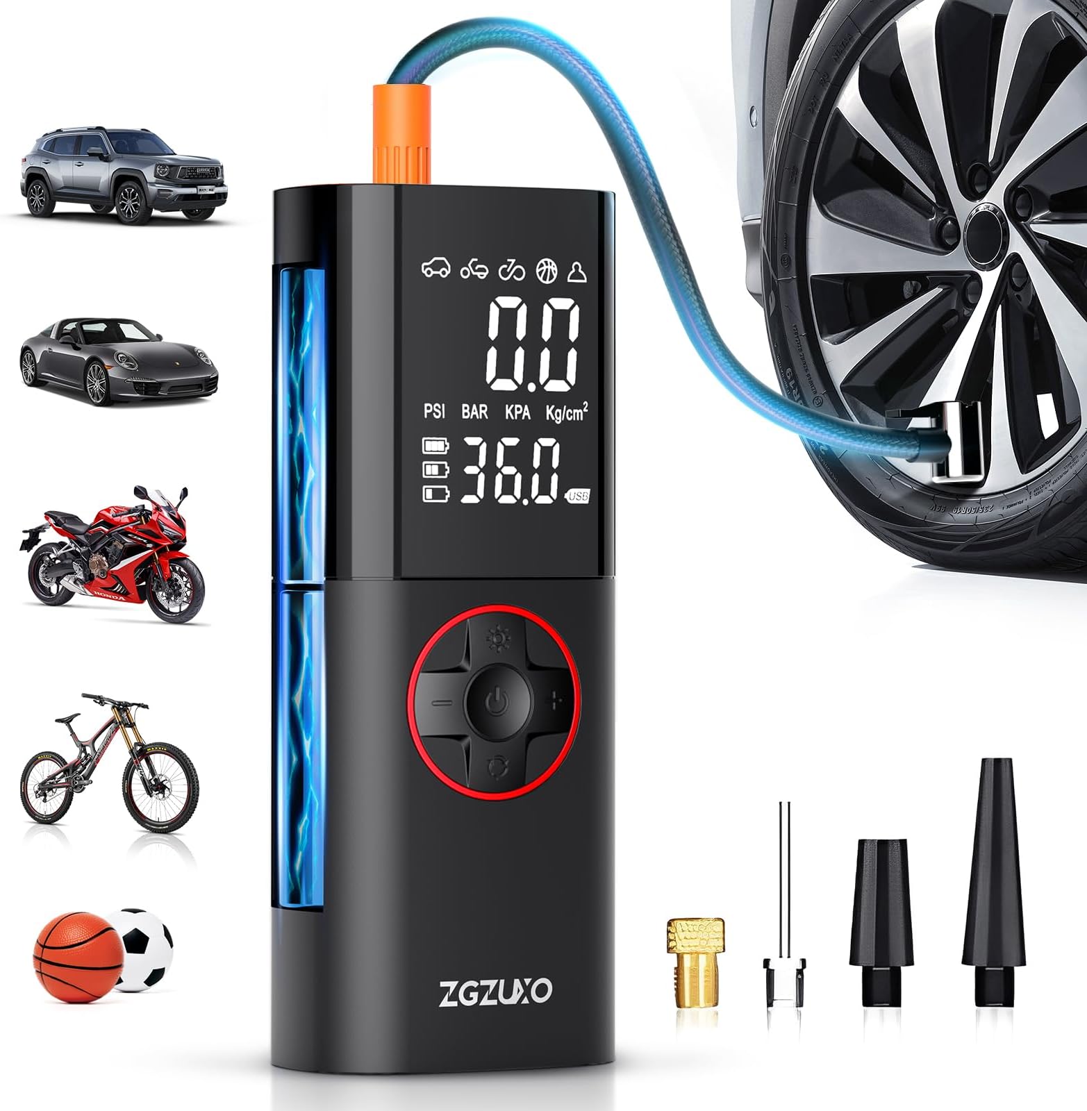 Amazon.com: ZGZUXO Tire Inflator Portable Air Compressor, 150PSI ...