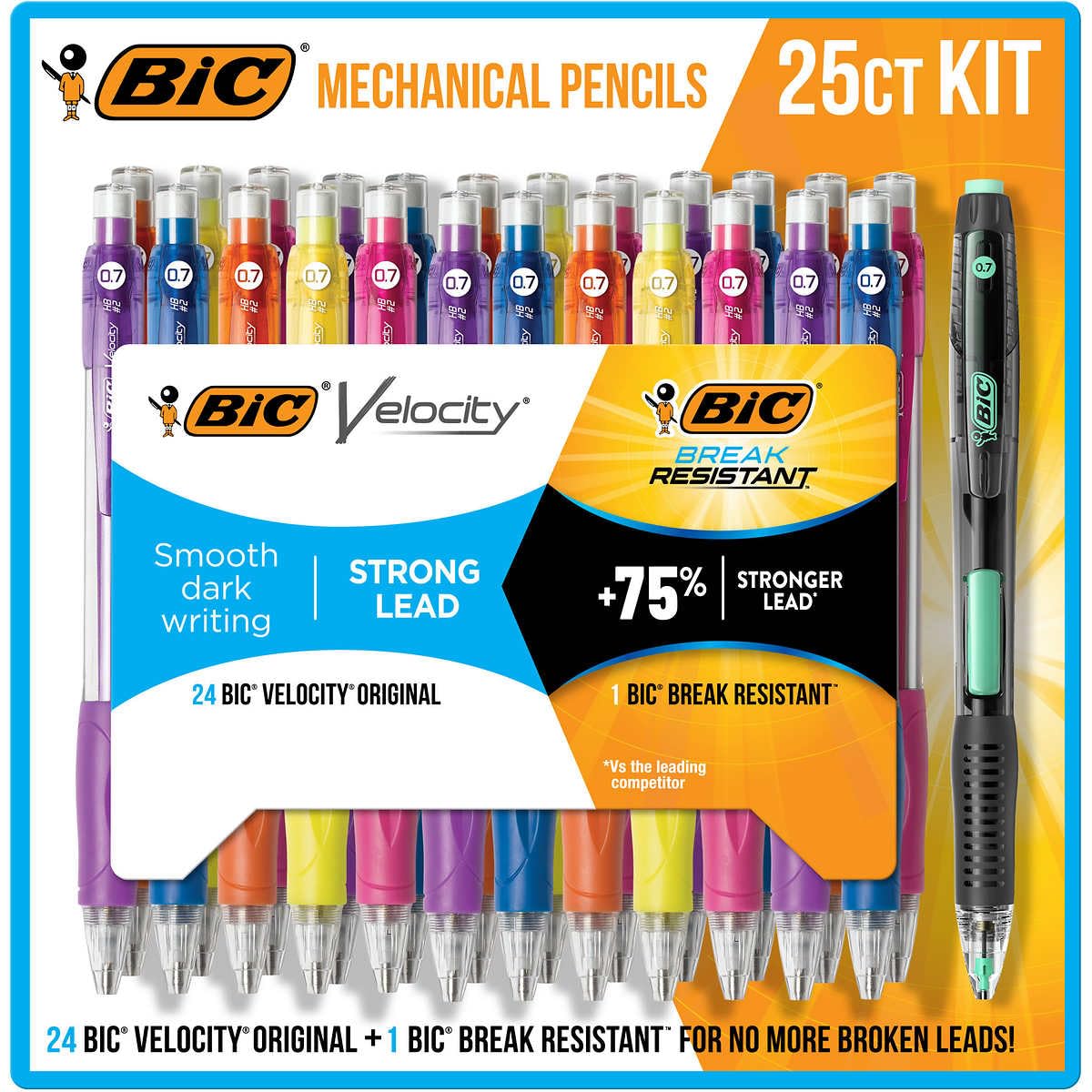 Amazon.com : BIC Mechanical Pencil Kit, 24 Velocity + 1 Break Resistant ...