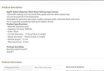 Amazon.com: EgieMr Stainless Steel Pancake Batter Dispenser Funnels ...