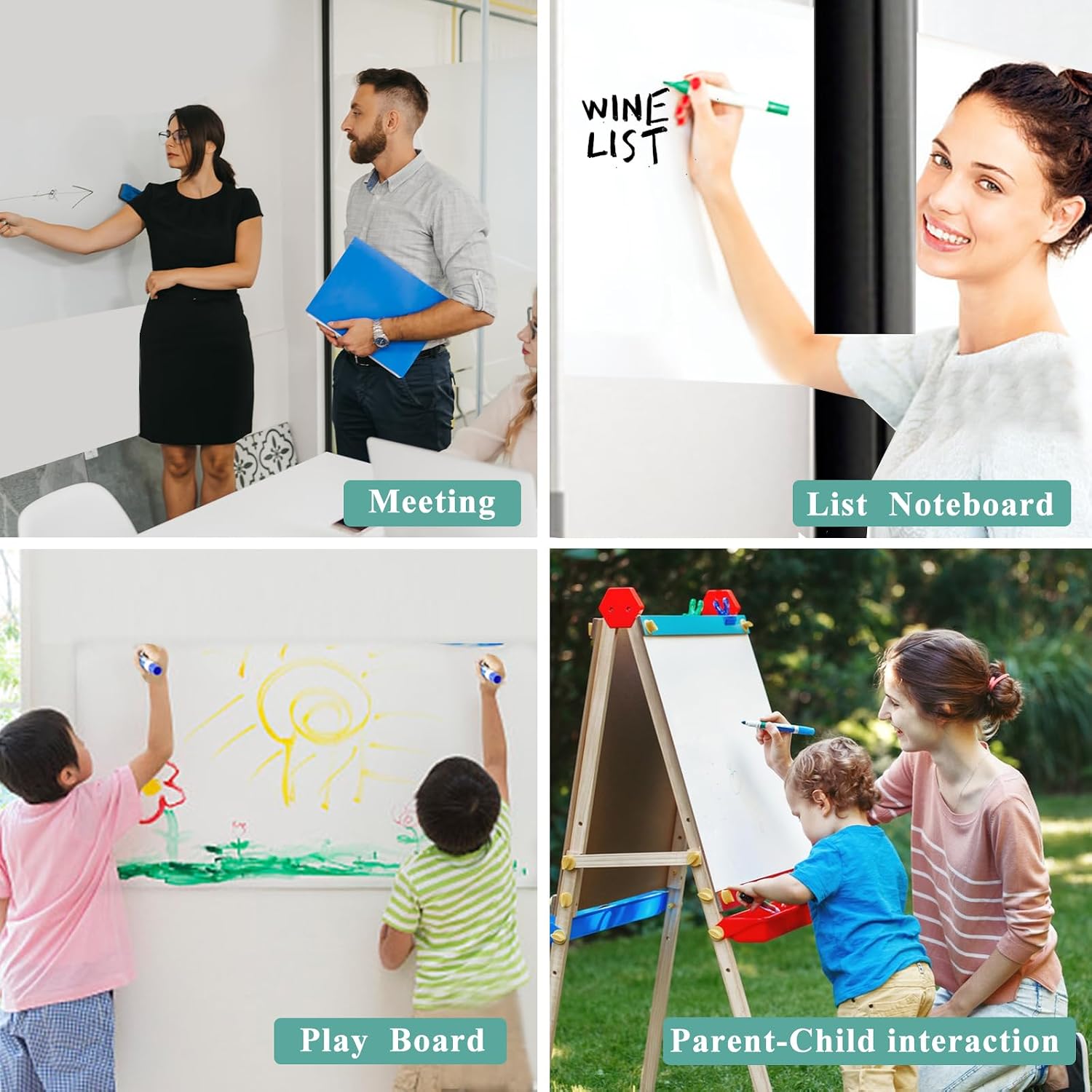 2 Pcs Magnetic Whiteboard Contact Paper 39″ x 18», Adhesive Magnetic ...