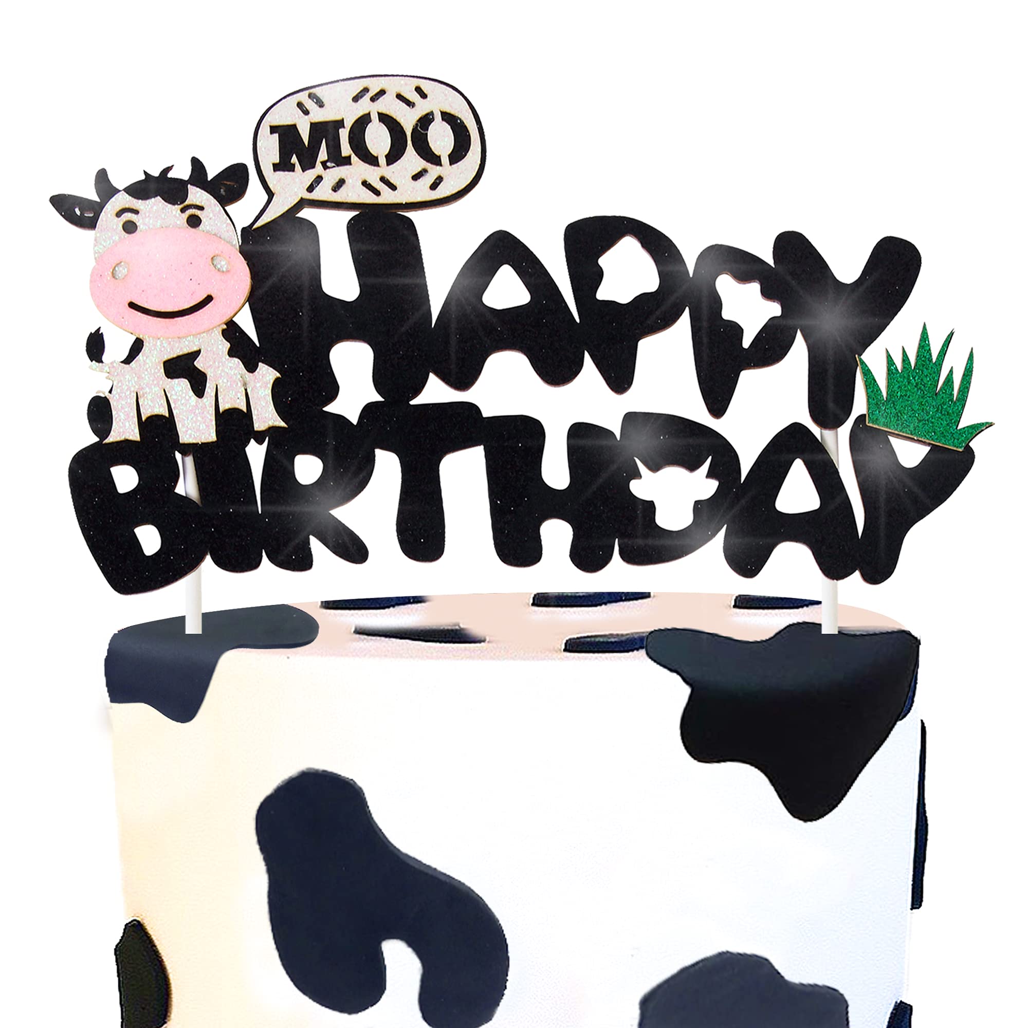 Buy Milk Cow Party Decoration Farm Theme Cake Cupcake Toppers Wrappers ...