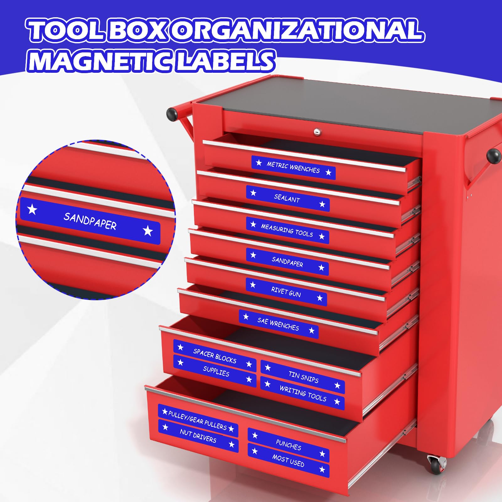 3d Printed Tool Box Labels 12 Pack Magnetic Toolbox Labels - 3D Printed ...