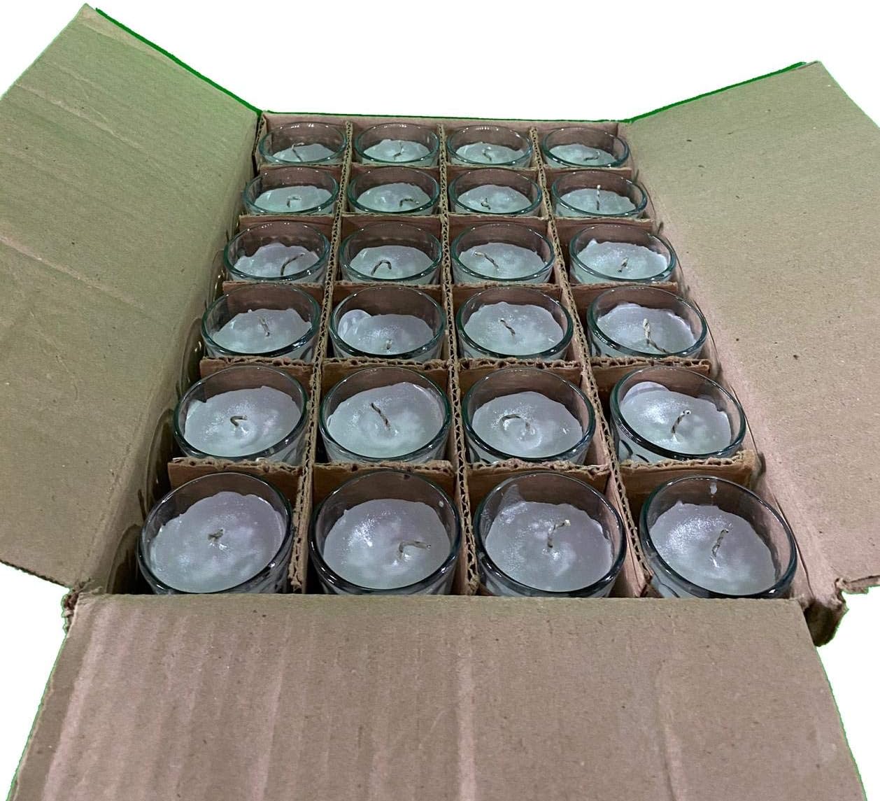 Caja con 24 Piezas de veladora votiva en Vaso Cruz, Ideal para Eventos ...