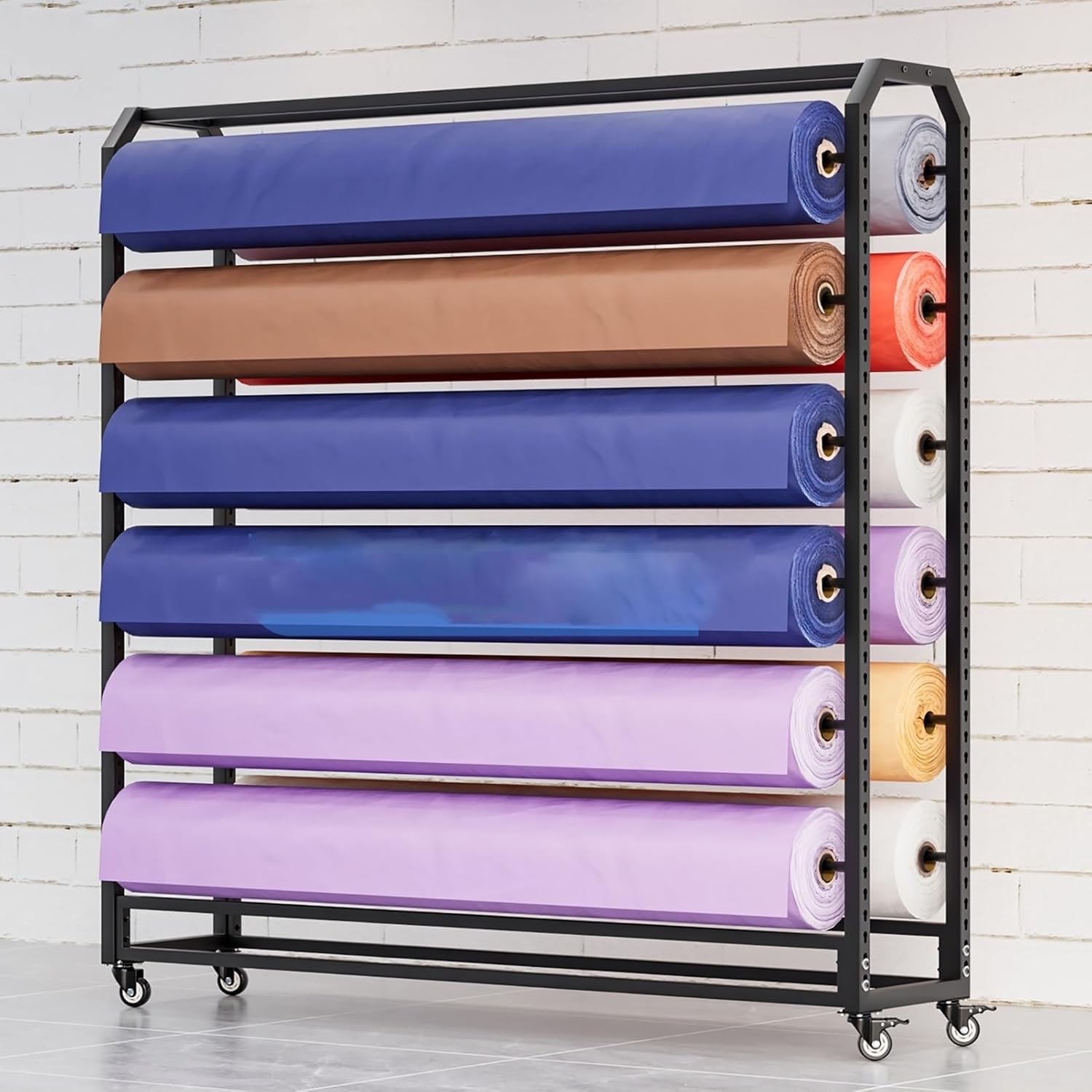 Amazon.com: Commercial Fabric Roll Storage Rack with Adjustable Hanging ...