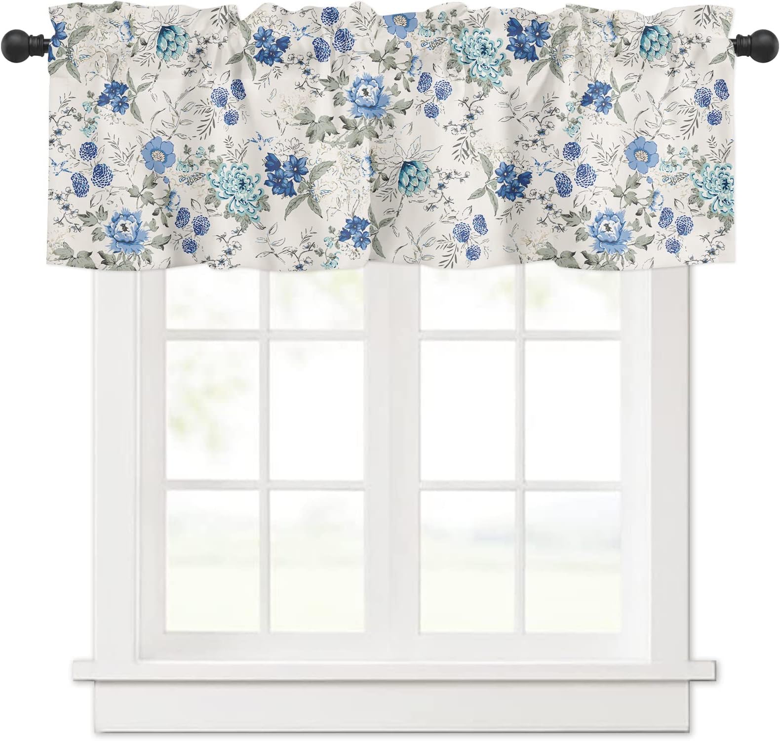 Amazon.com: Inselnwald Watercolor Leaves Print Valance for Windows ...