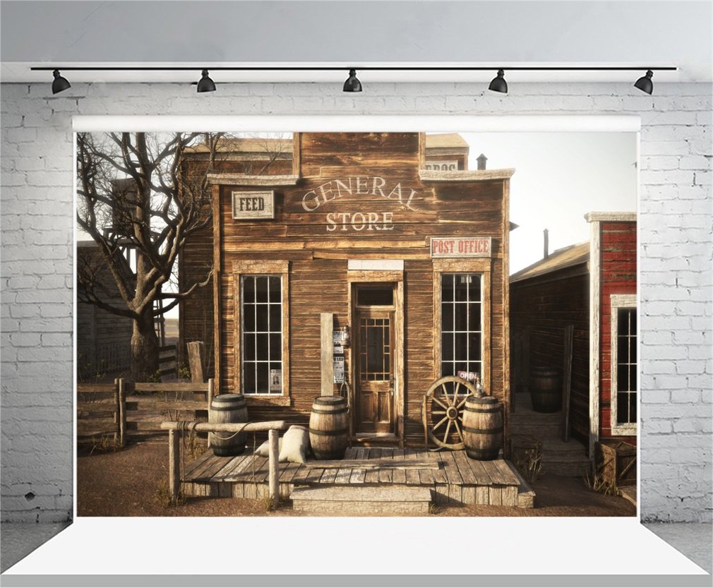 Buy LFEEY 10x8ft Western General Store Photography Backdrop Wild West ...