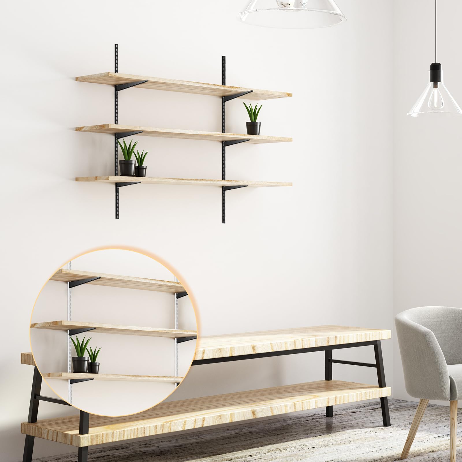 Snapklik.com : Yalikop 10 Pack Adjustable Shelf Brackets For Double ...