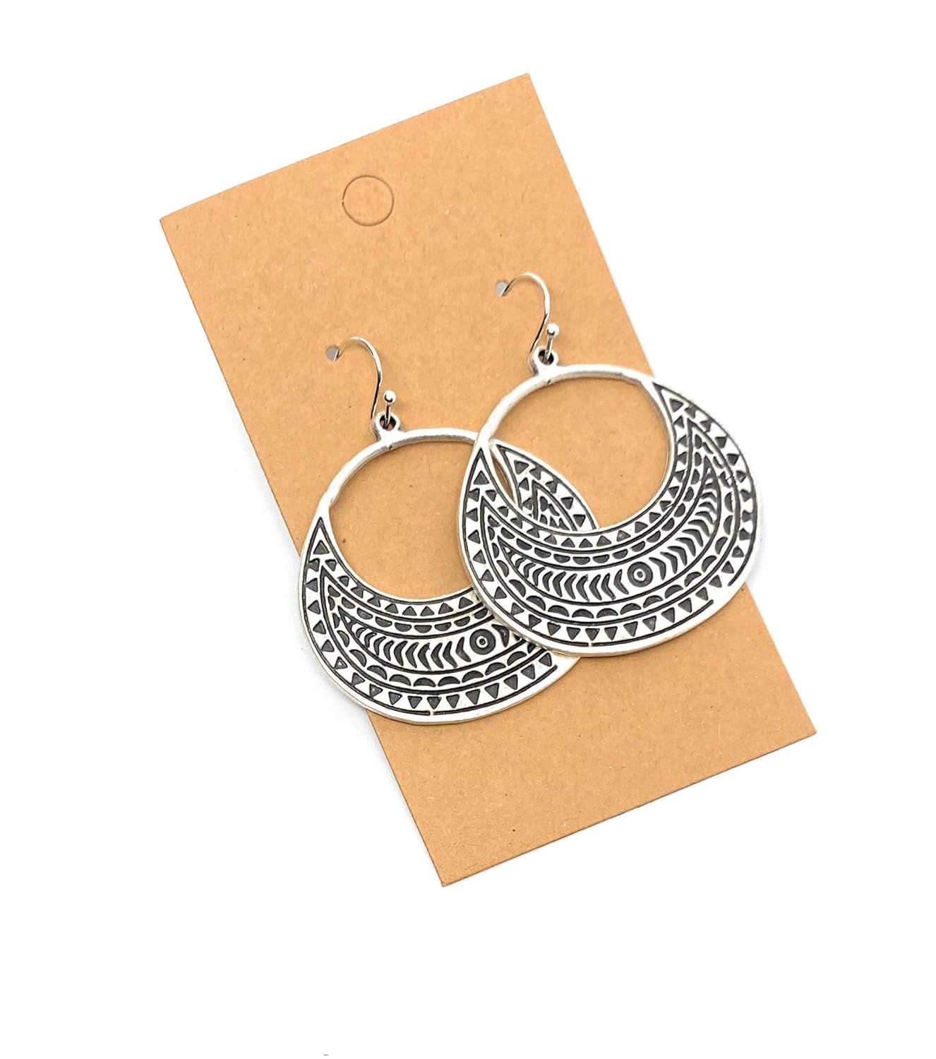 Amazon.com: Large Native Design Detailed Hoops on Sterling Silver ...
