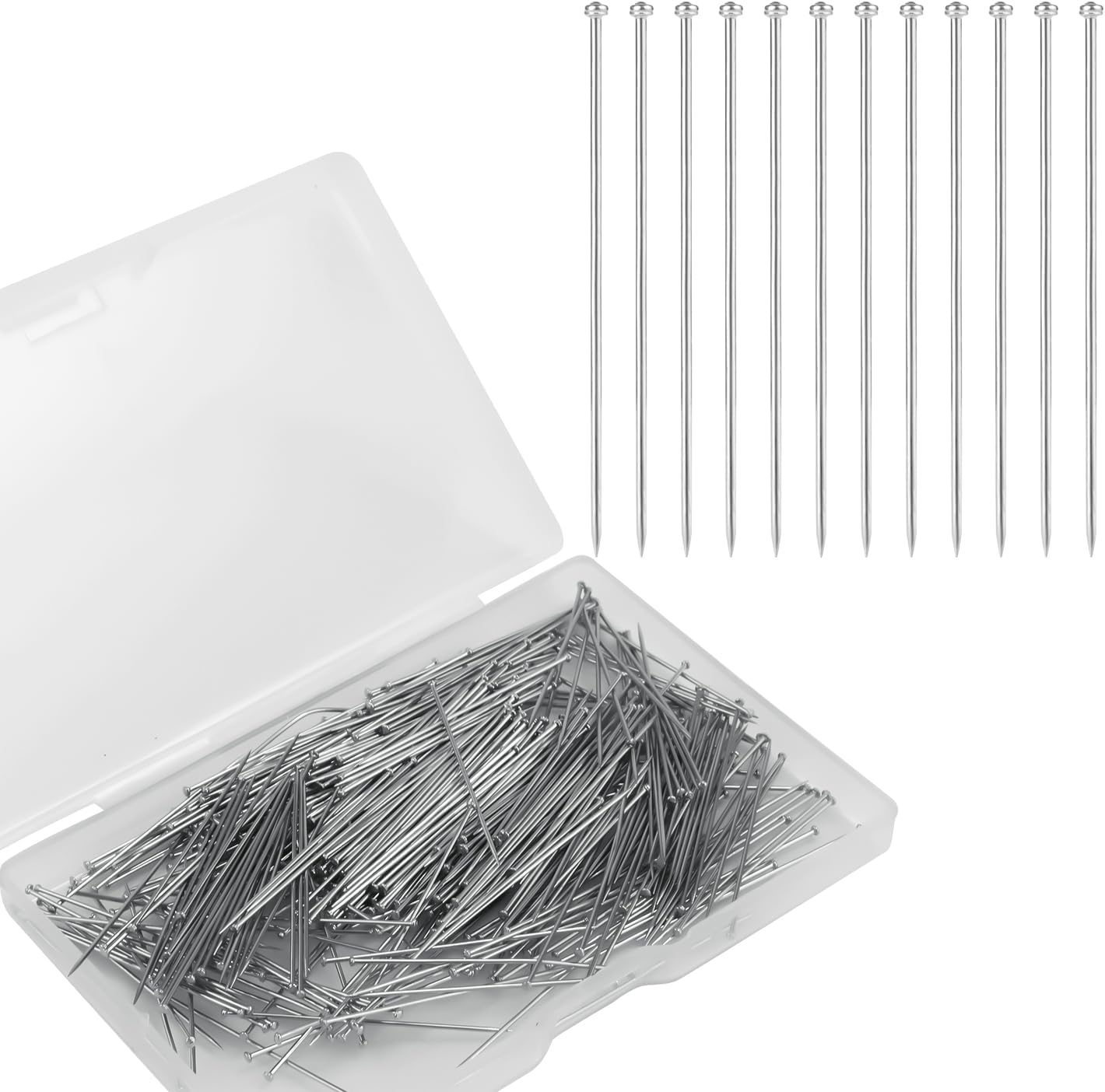 Amazon.com: 500pcs Sewing Pins, Flat Head Pins, 1.26 Inch Straight Pins ...