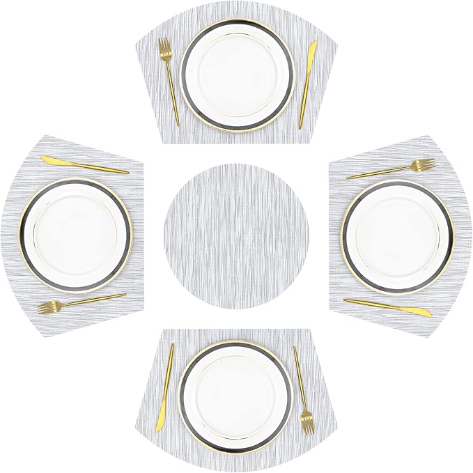 Amazon.com: SHACOS Large Size Wedge Placemats with Centerpiece Round ...