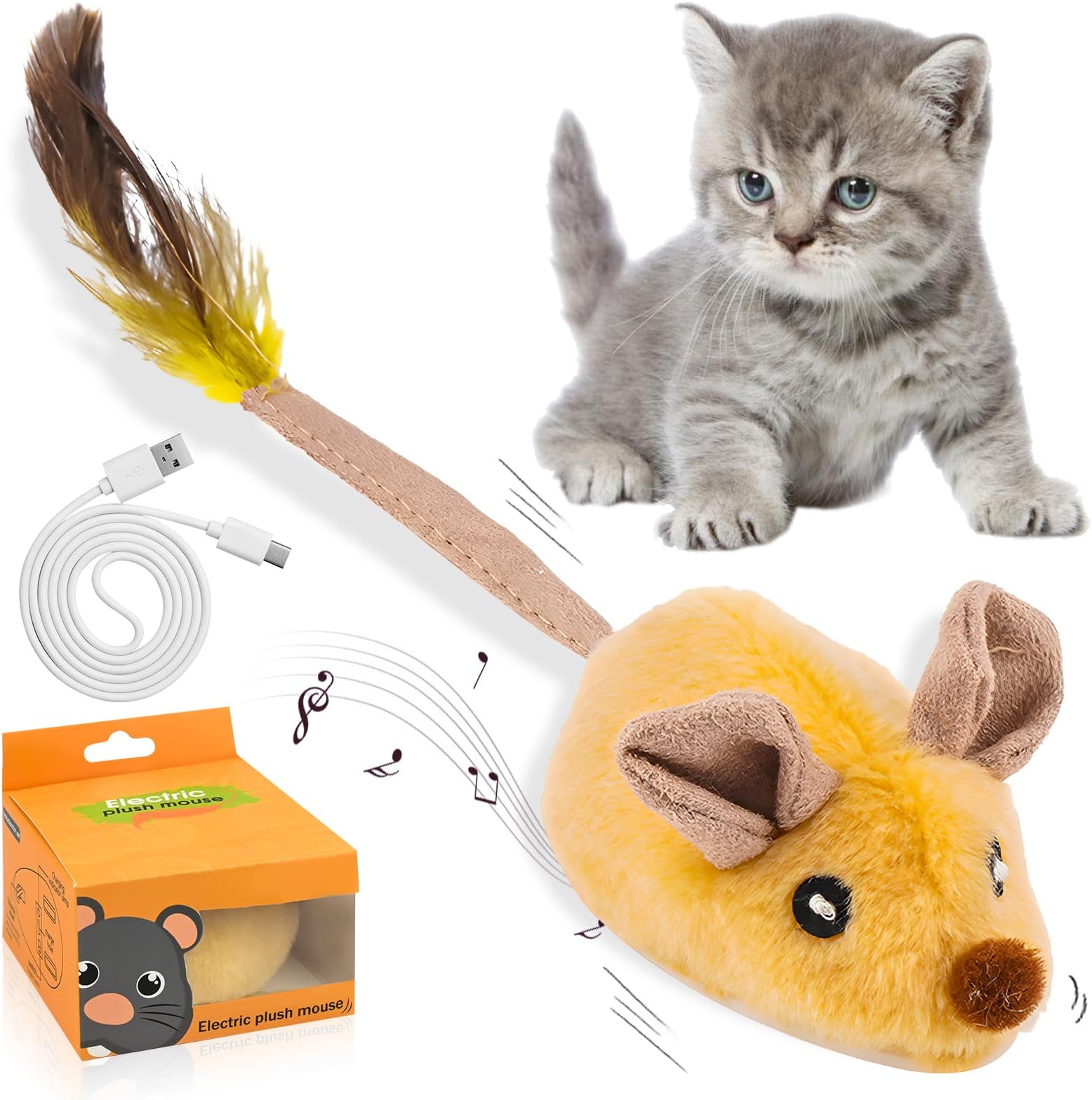 SIMDAO Cat Toys Interactive for Indoor Cats, Electric Automatic Moving ...