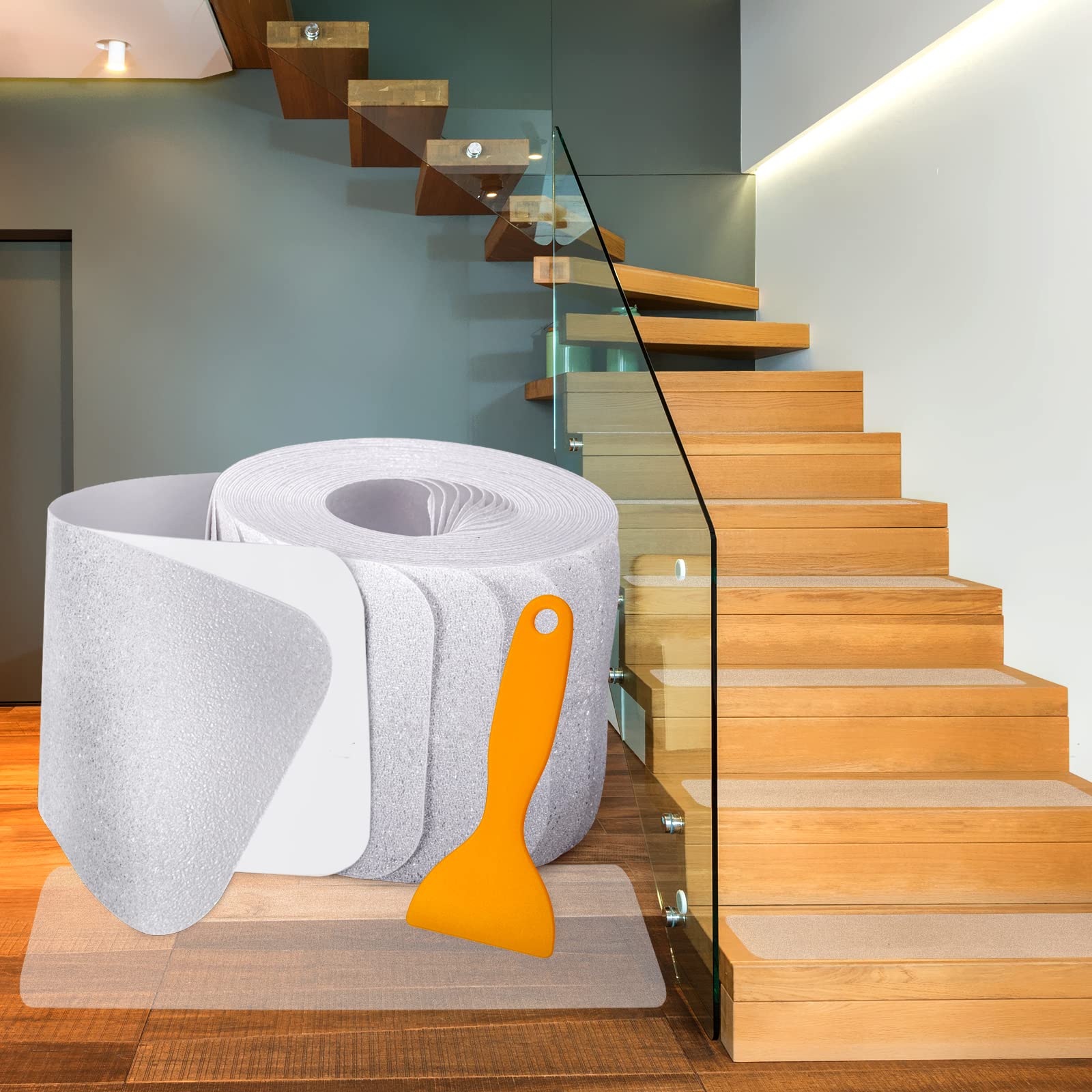 Spurtar Anti Slip Stair Treads, 4"x24" 15Pack Clear Grip Tape for ...