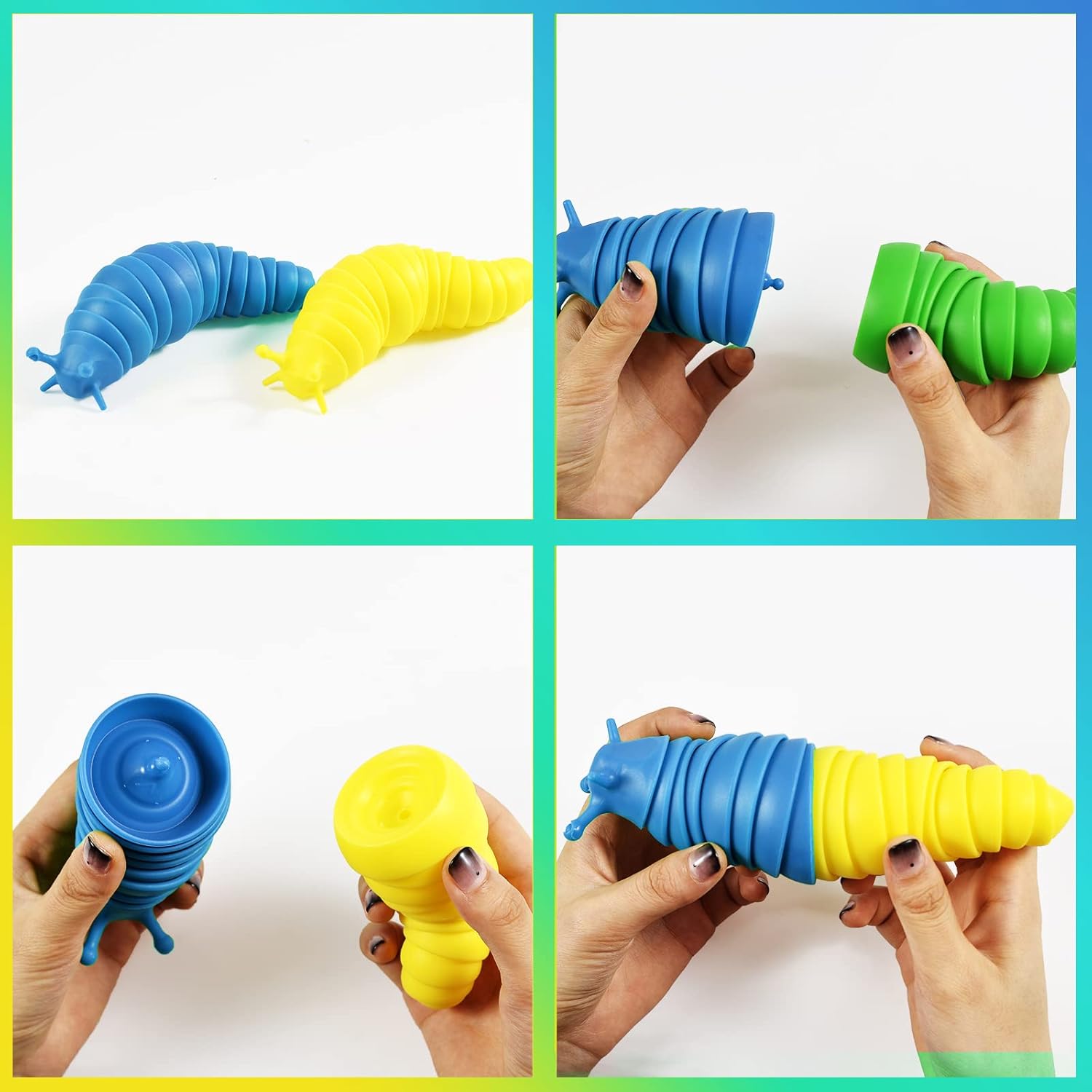 Vibbang Fidget Slug Toy 3D Printed Articulated Slug Fidget Toy Funny ...