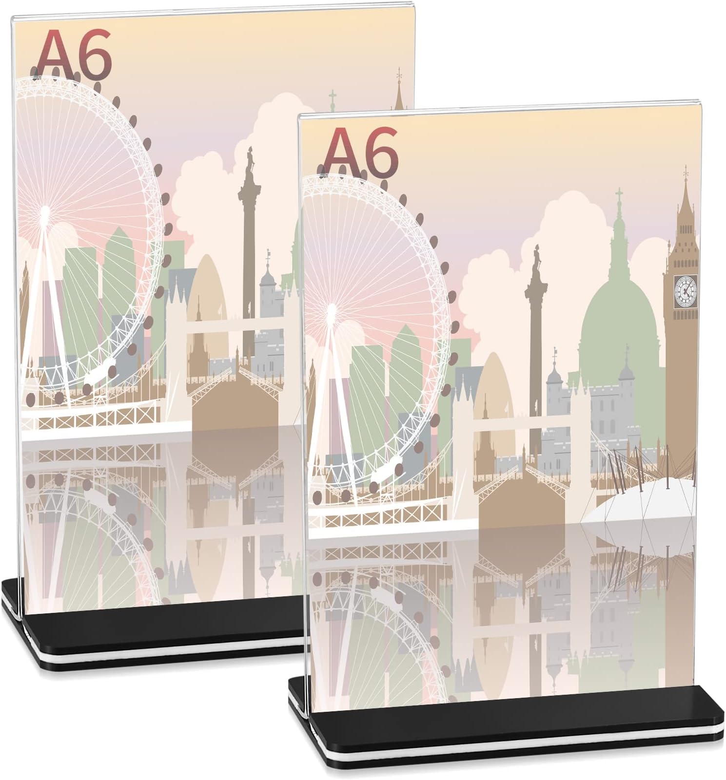 woshilaoDS A5 Acrylic Sign Holder Stands, 2 Pcs Menu Poster Holder ...