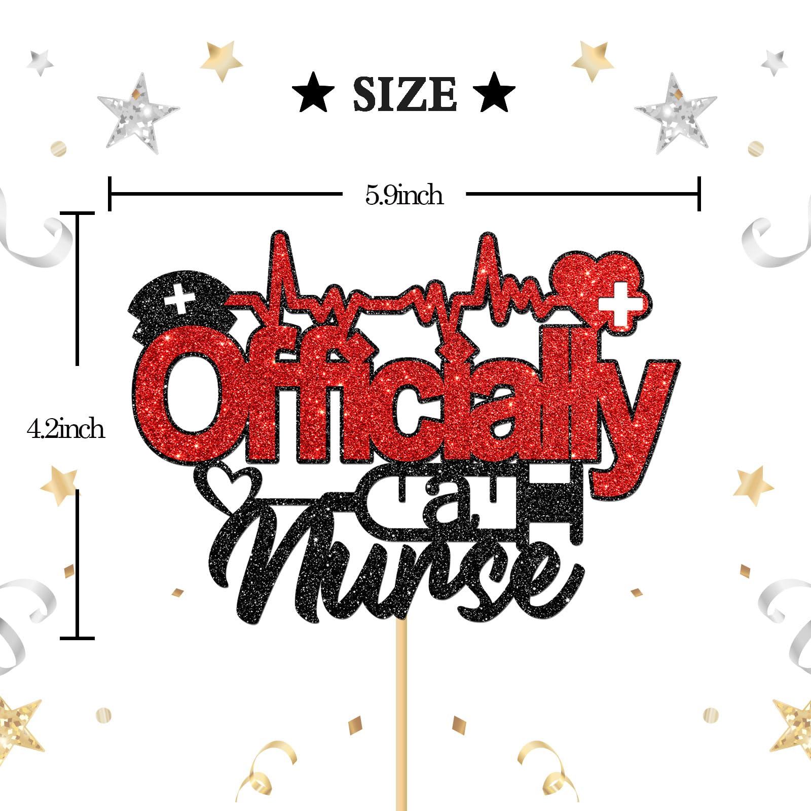 Snapklik.com : Officially A Nurse Cake Topper Congrats Nurse Cake Decor ...